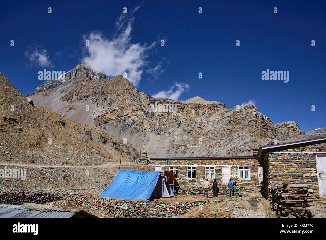 The view from High Camp below the Thorong La Pass, Annapurna Circuit ...