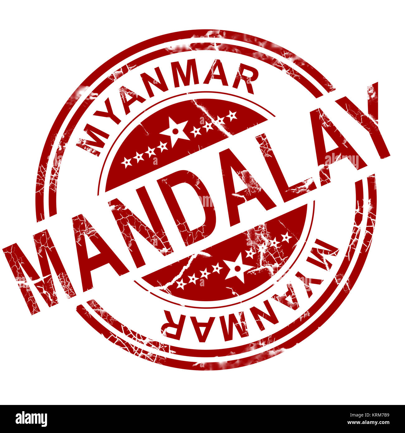 Red Mandalay stamp Stock Photo - Alamy
