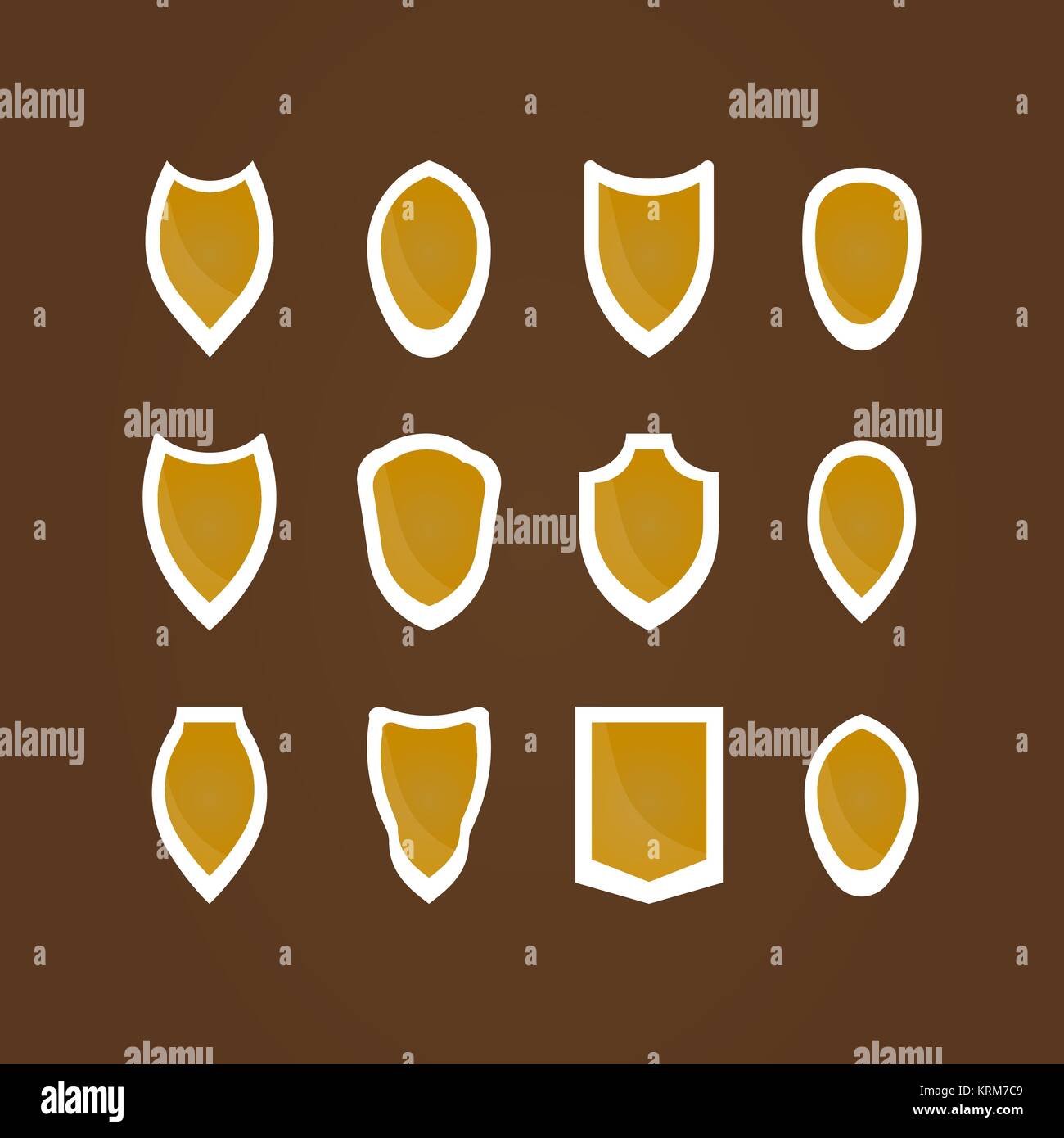 Heraldic shields signs set for design. Coat of arms icons Stock Vector ...