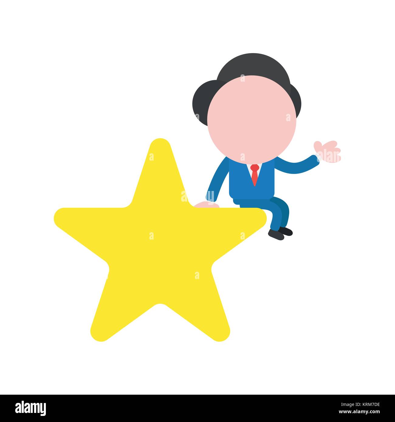 Vector cartoon illustration concept of faceless businessman mascot ...