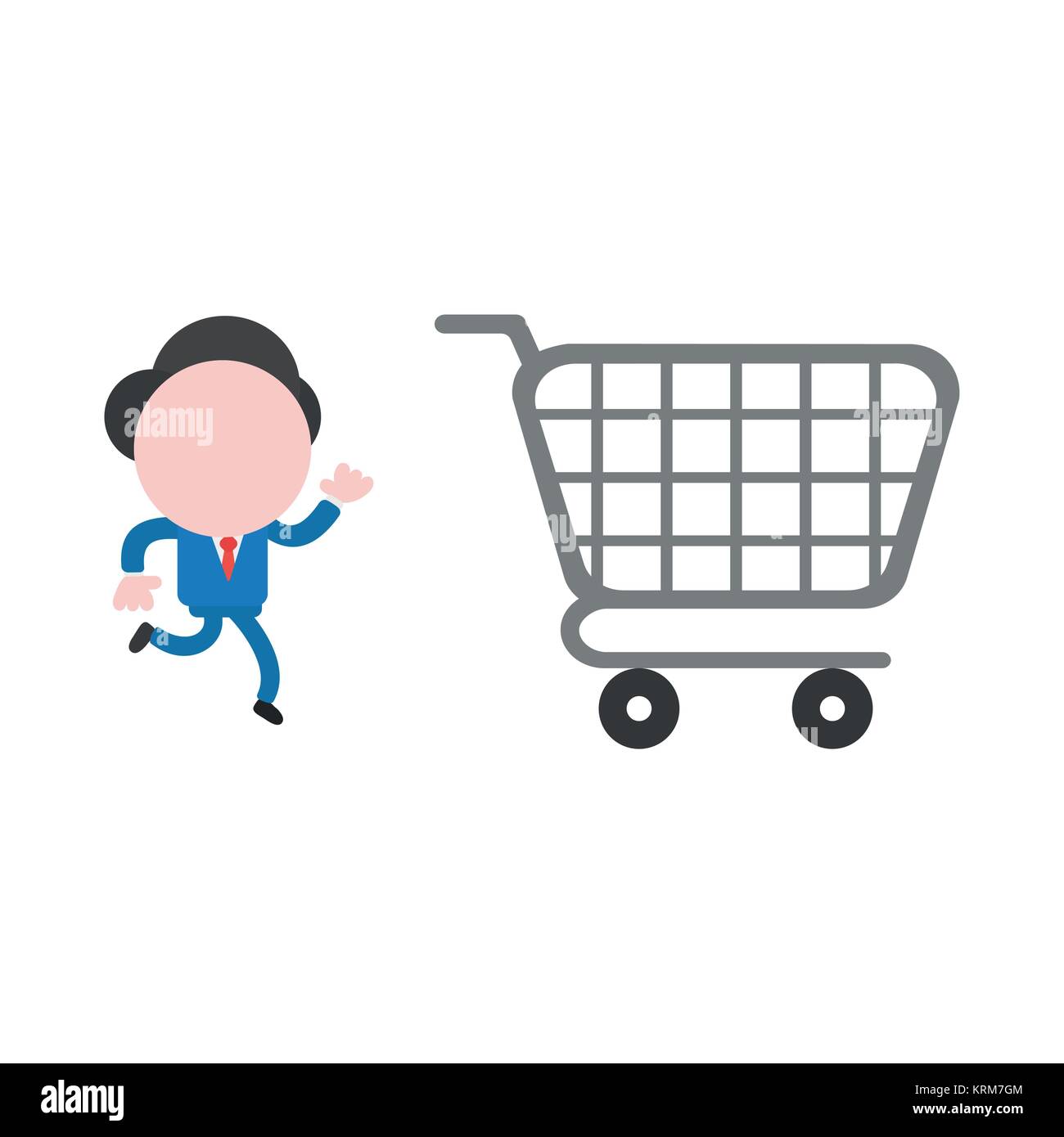 Vector cartoon illustration concept of faceless businessman mascot ...