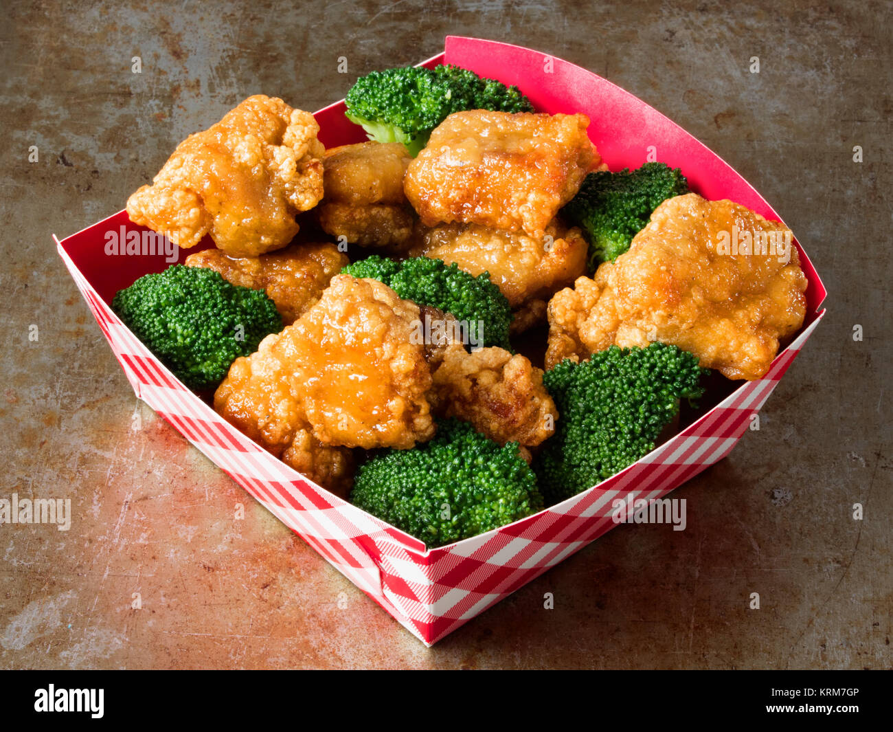 american chinese takeout general tso chicken Stock Photo - Alamy