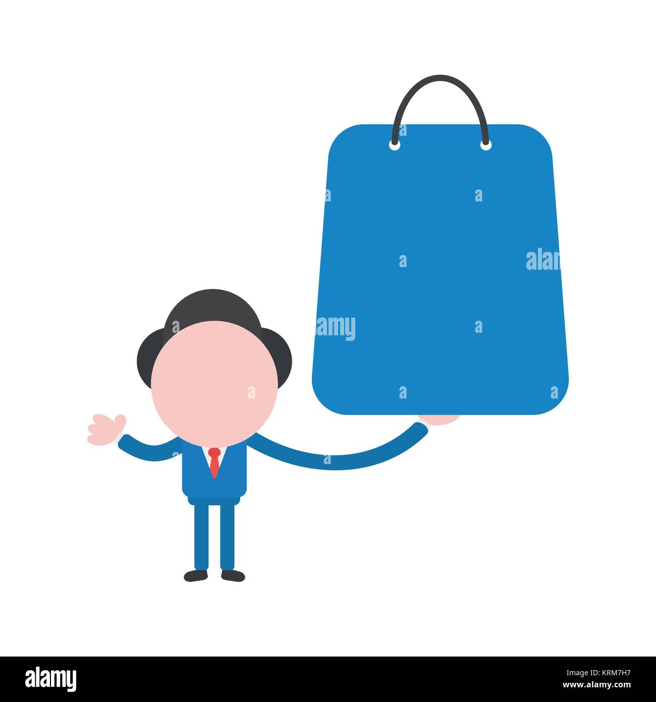 Vector cartoon illustration concept of faceless businessman mascot ...