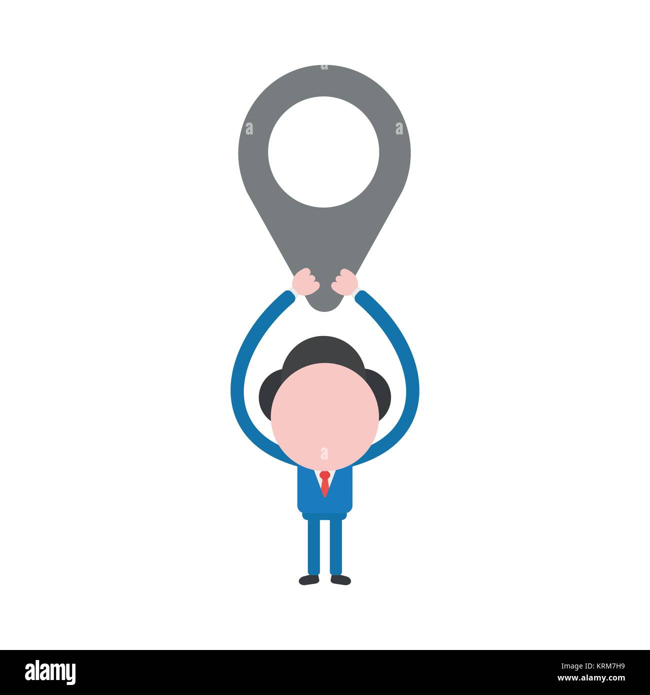 Vector cartoon illustration concept of faceless businessman mascot ...