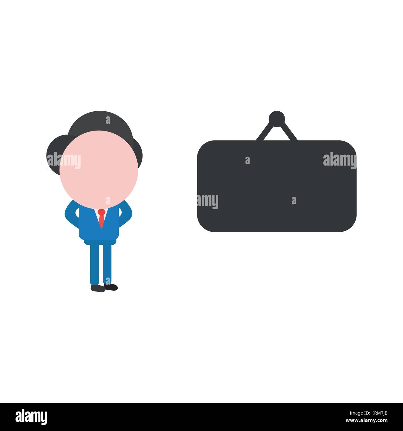 Vector cartoon illustration concept of faceless businessman mascot ...