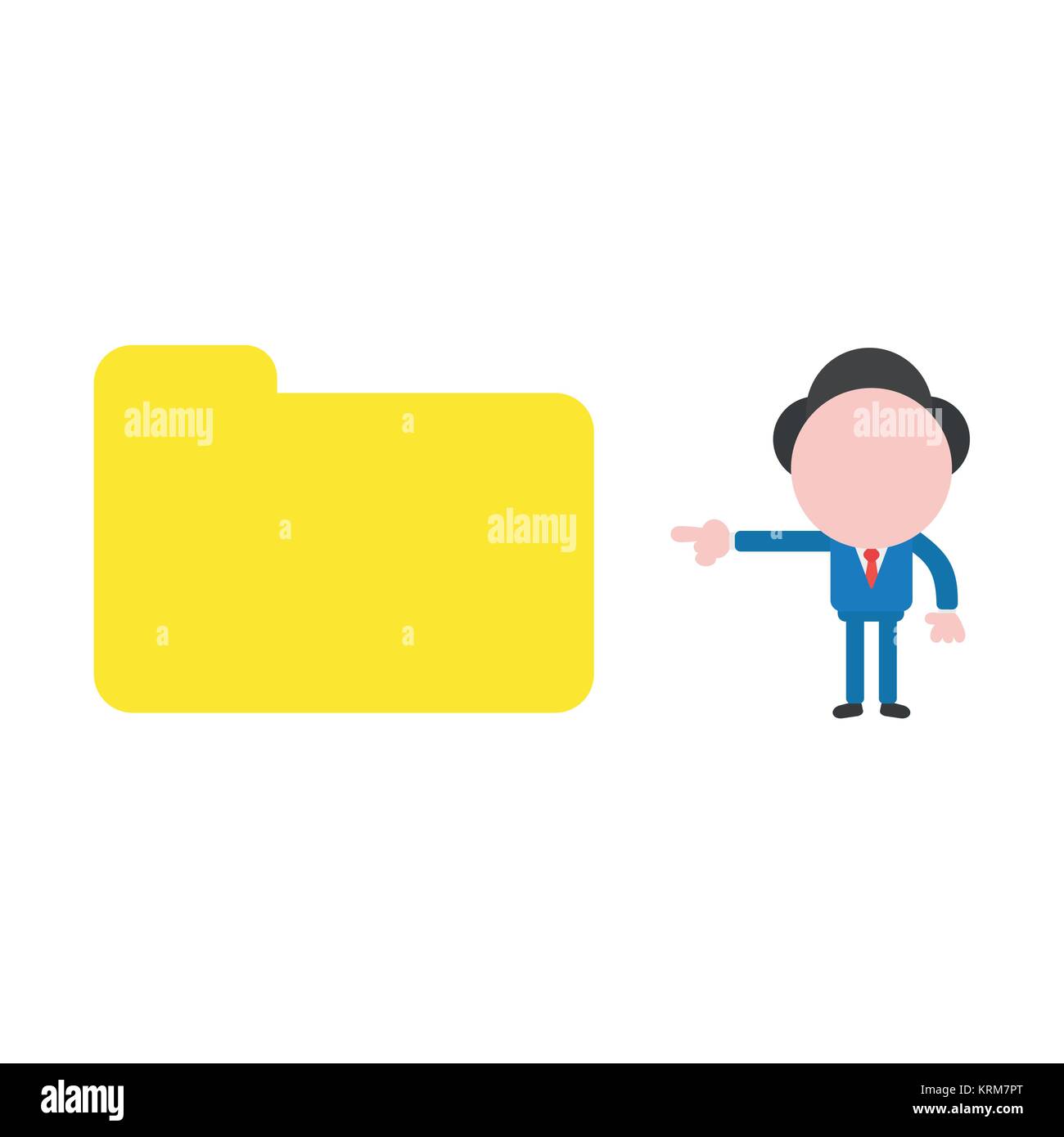 Vector cartoon illustration concept of faceless businessman mascot ...