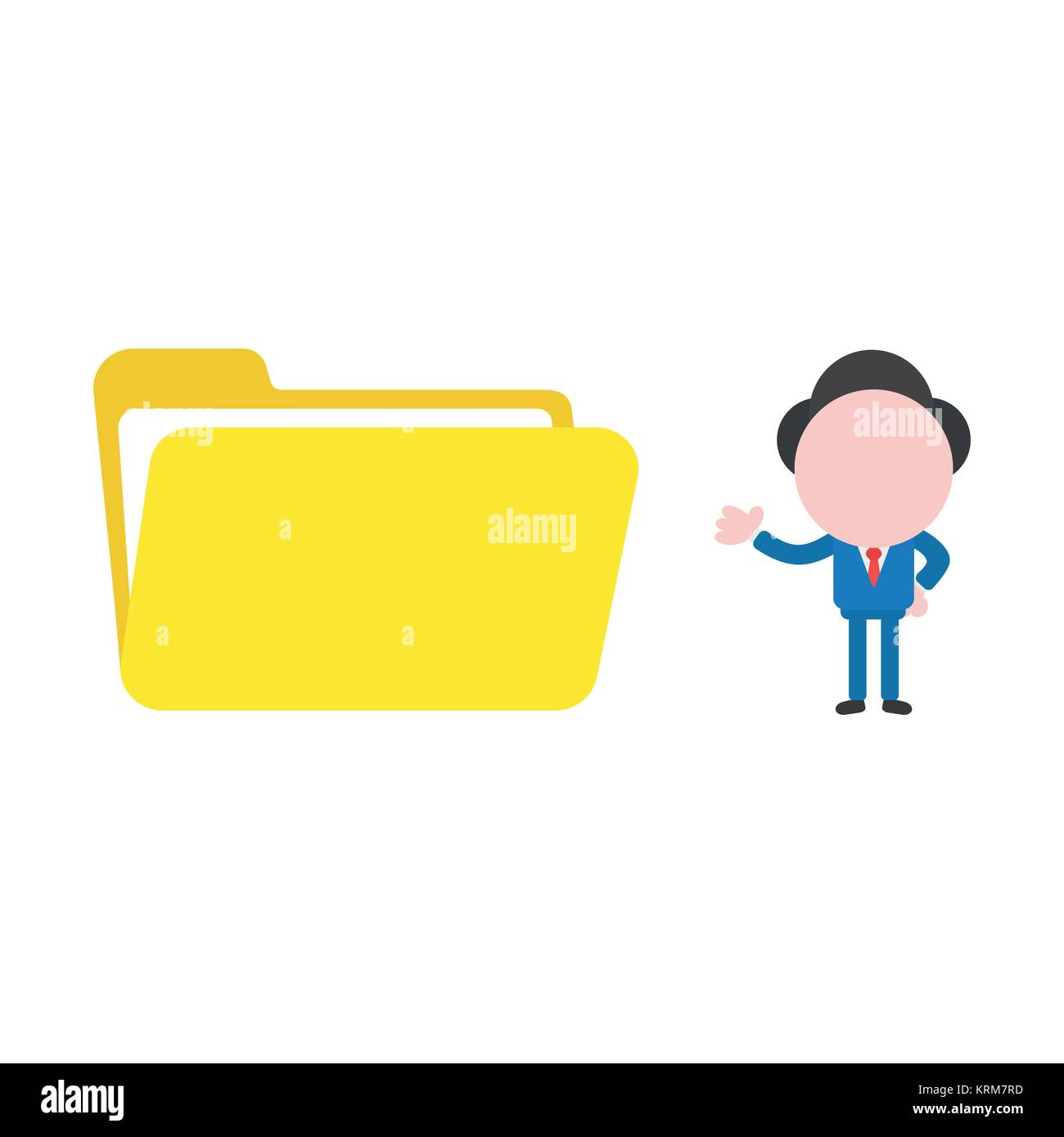Vector cartoon illustration concept of faceless businessman mascot ...