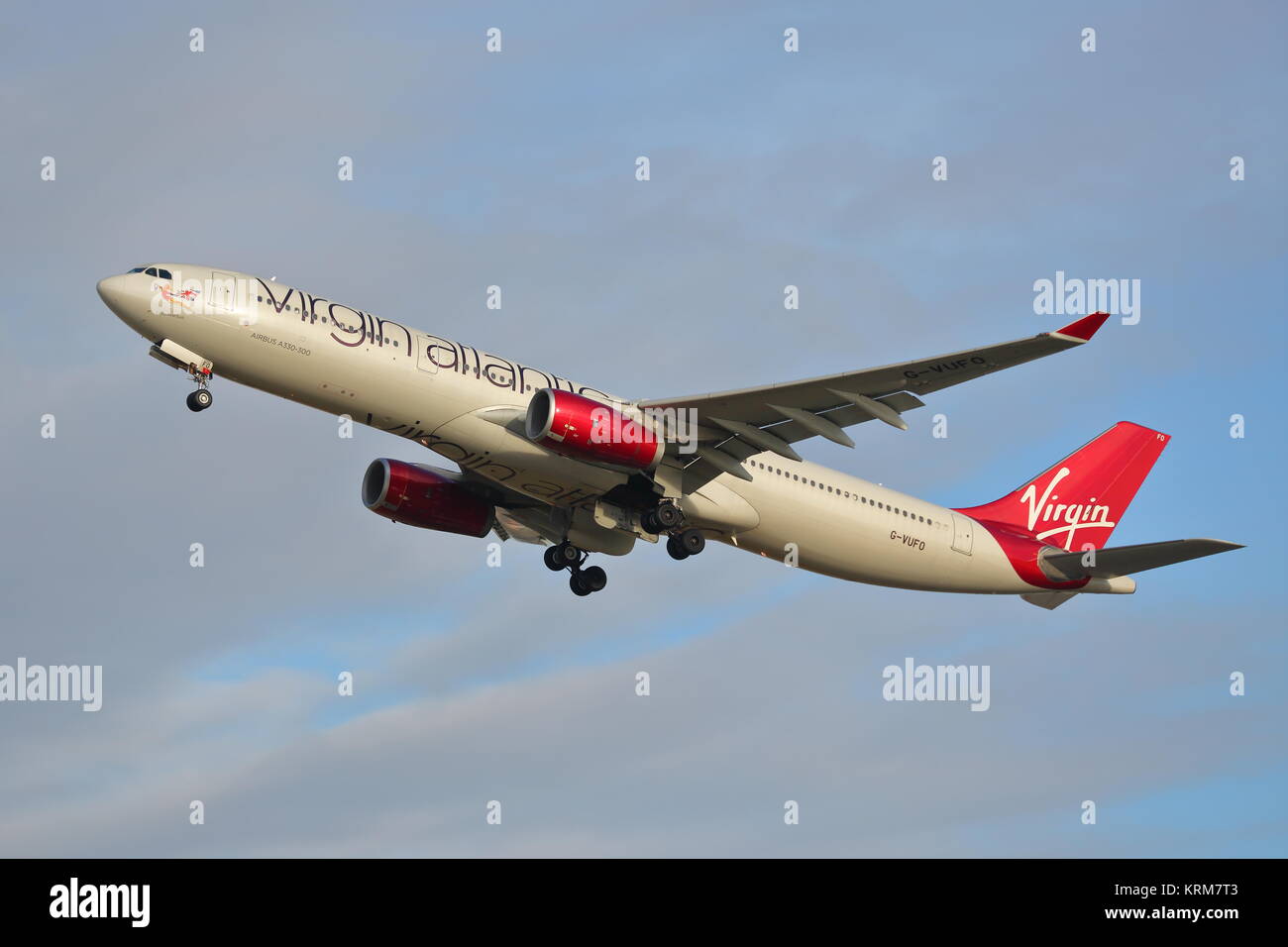 Virgin Atlantic Airbus A330 G-VUFO taking off from London Heathrow ...