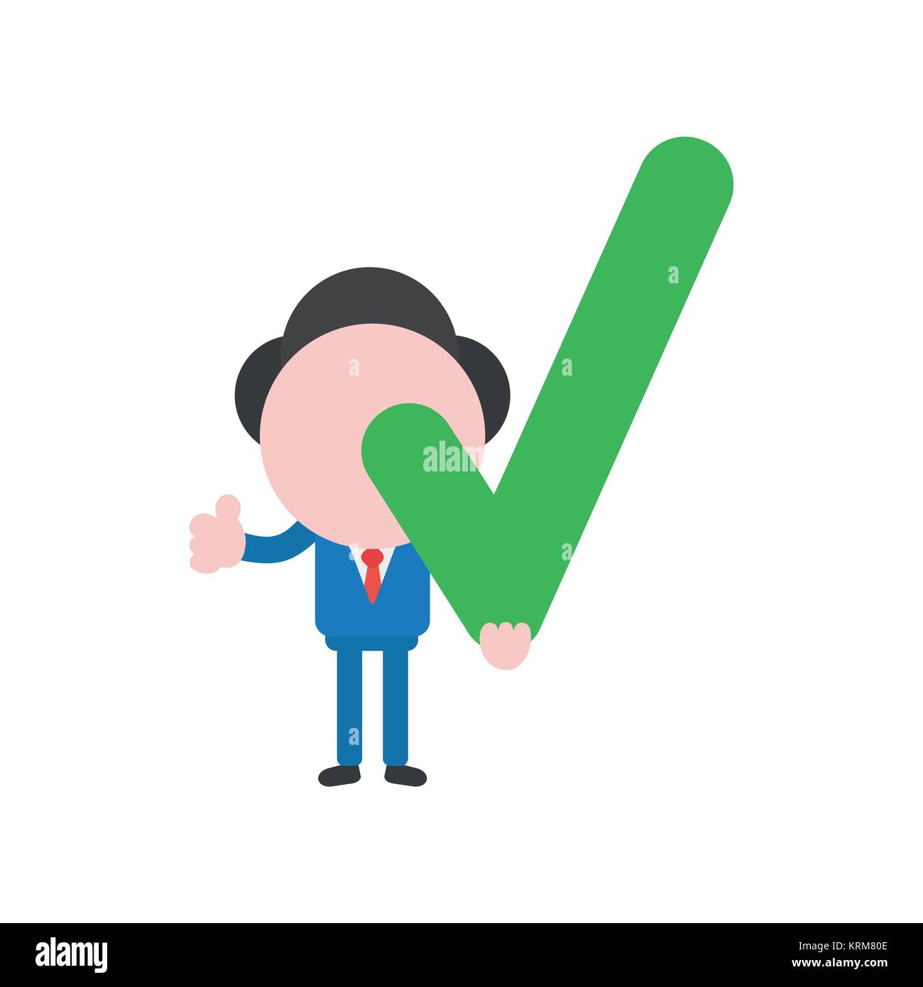 Cartoon positive tick symbol Stock Vector Images - Alamy