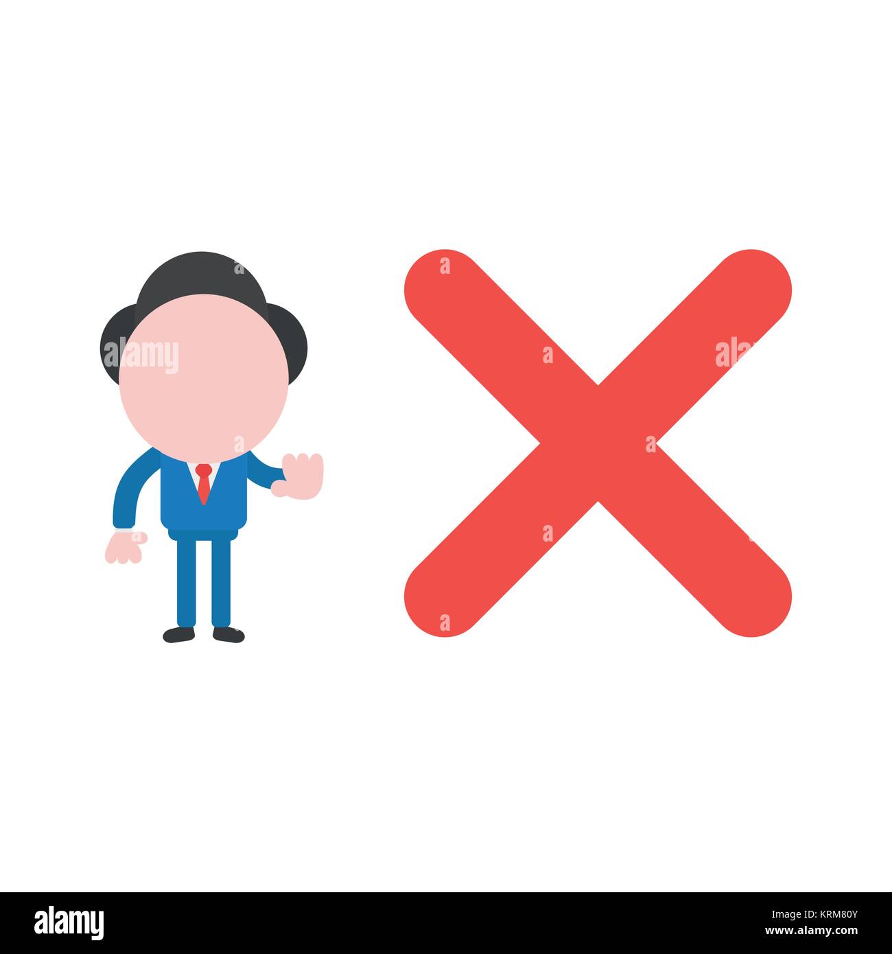 Vector cartoon illustration concept of faceless businessman mascot ...