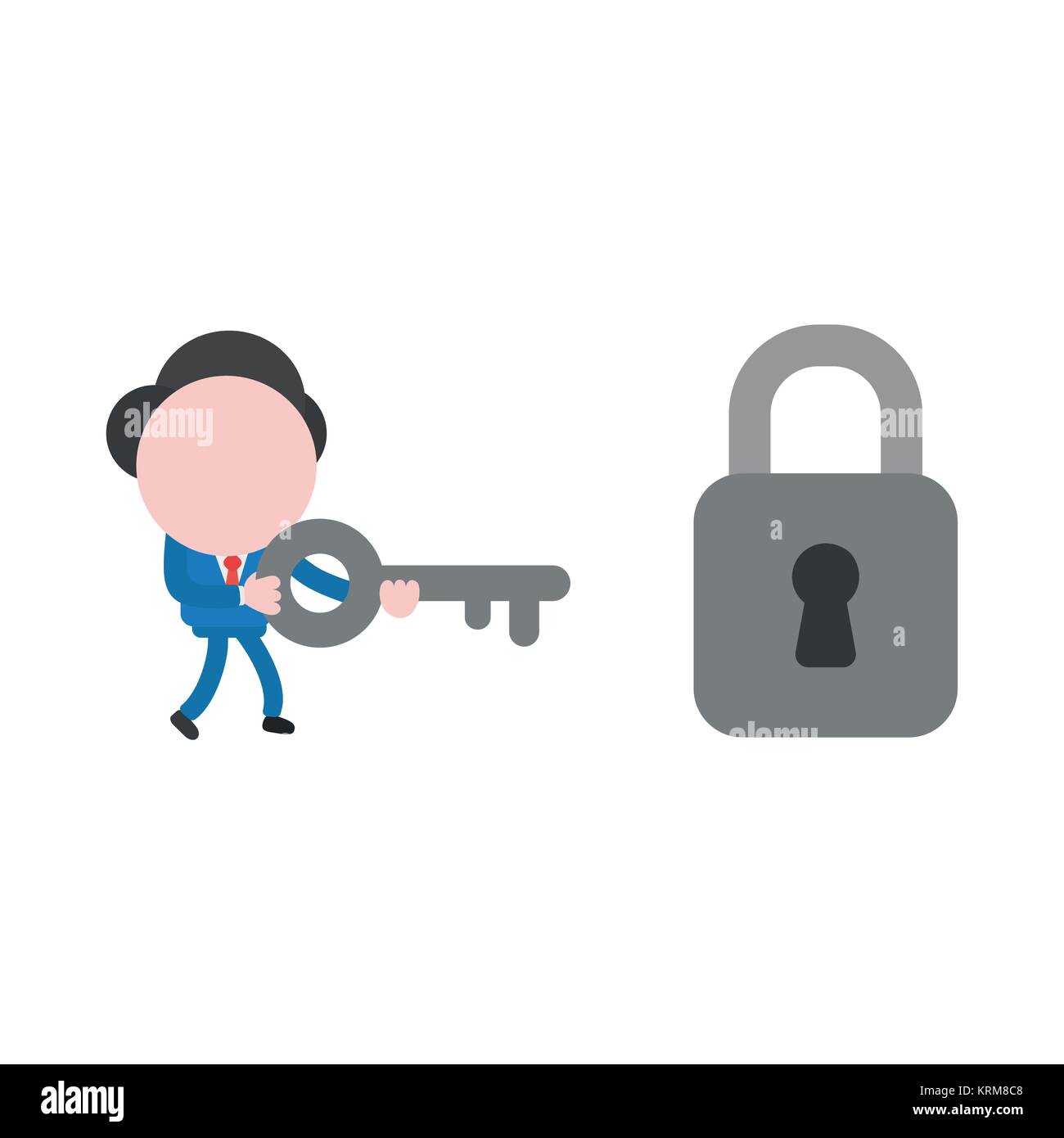 Vector cartoon illustration concept of faceless businessman mascot ...