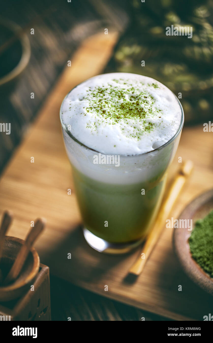 Matcha green tea latte Stock Photo - Alamy