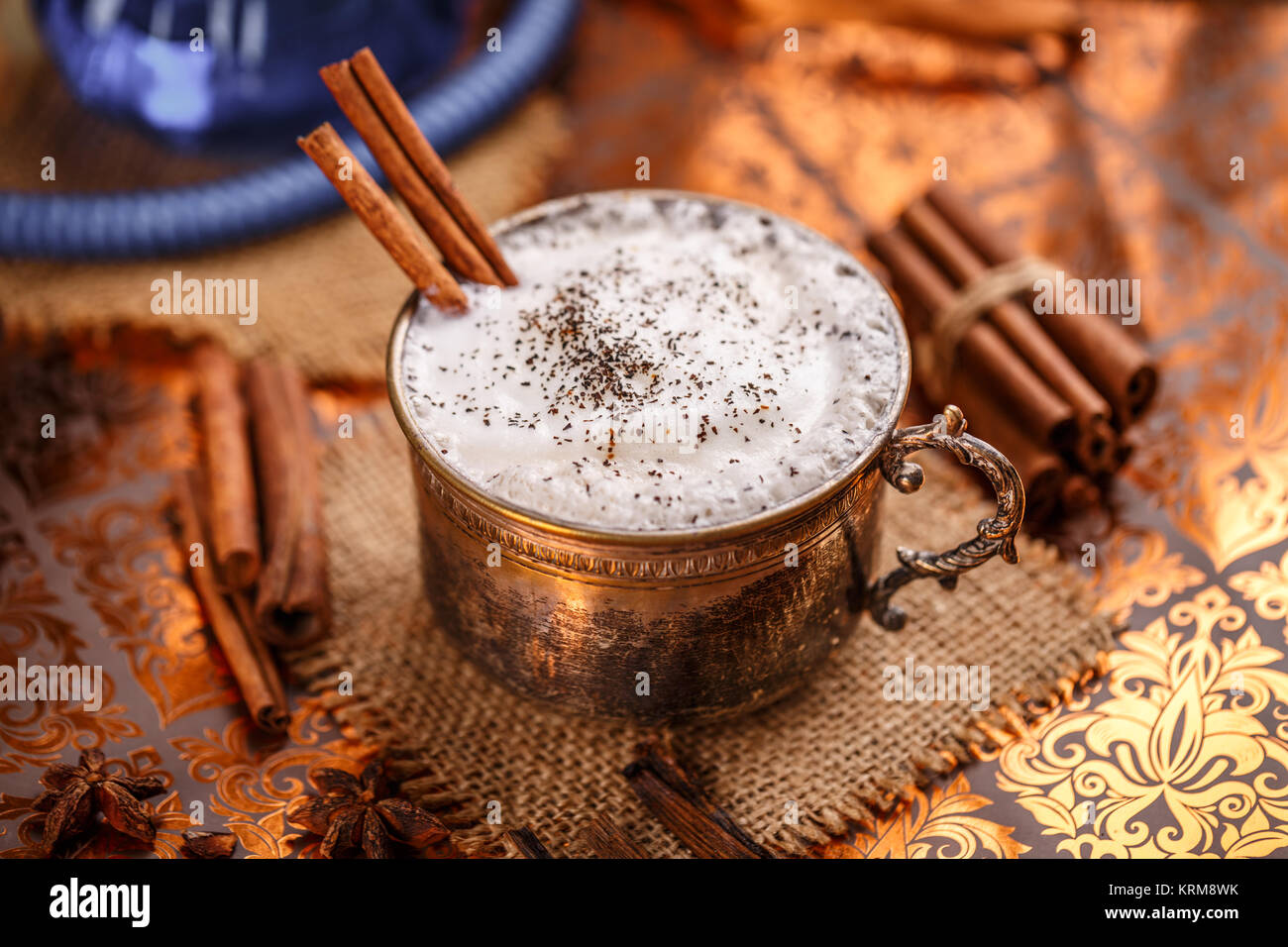 Chai latte spiced black tea Stock Photo - Alamy