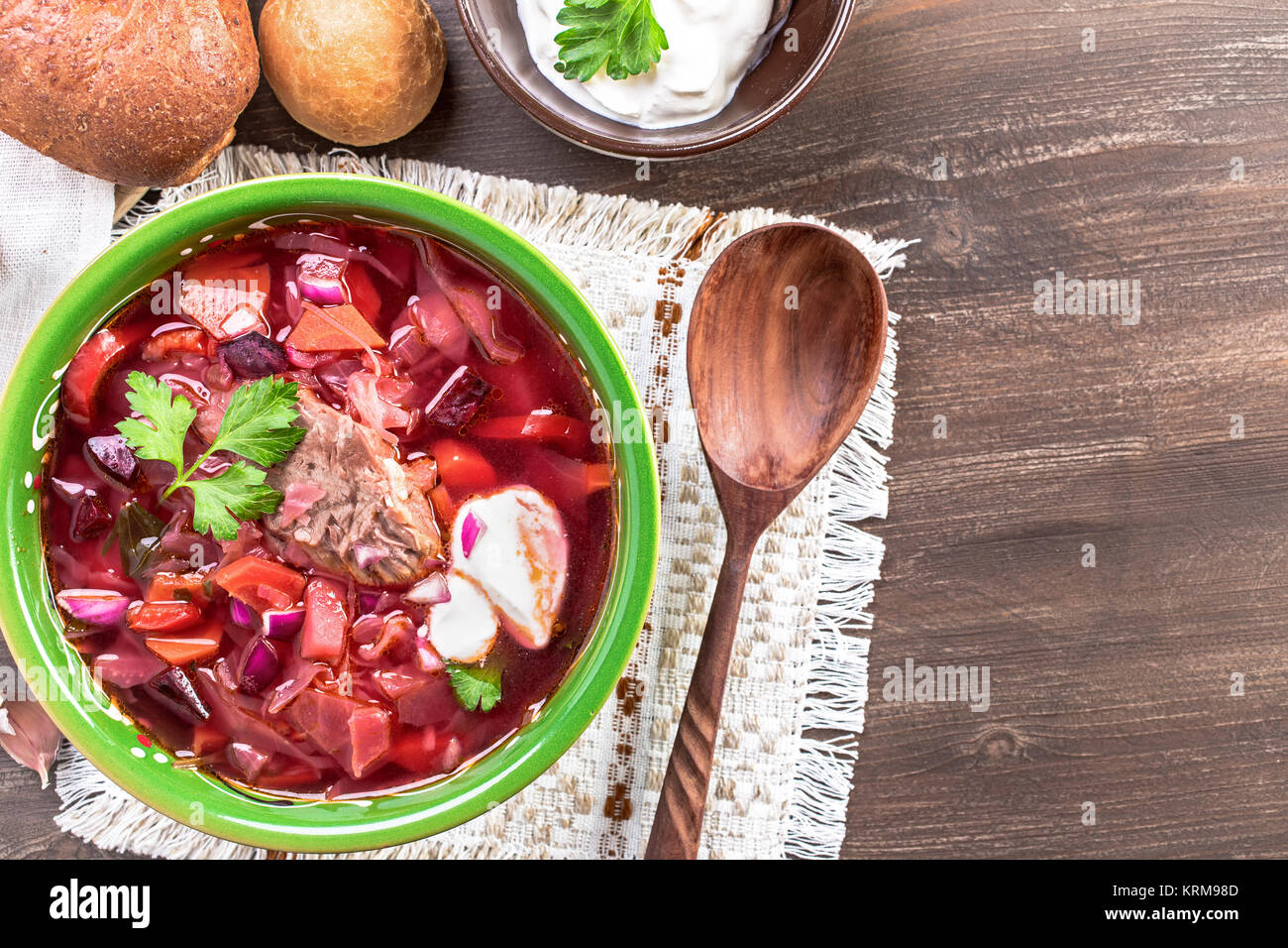 Borscht top view Stock Photo - Alamy