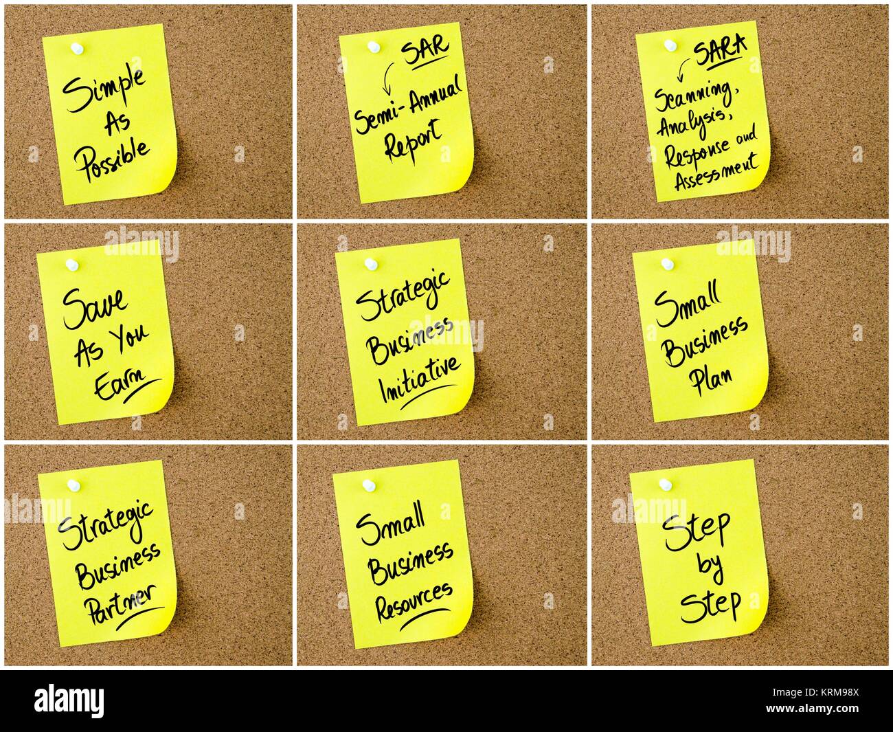 Collage of Business Acronyms written on paper note Stock Photo - Alamy