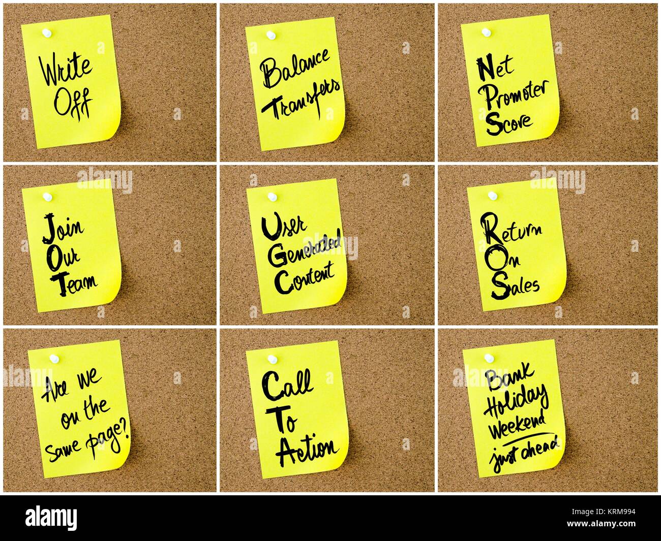 Collage of Business Acronyms written on paper note Stock Photo - Alamy