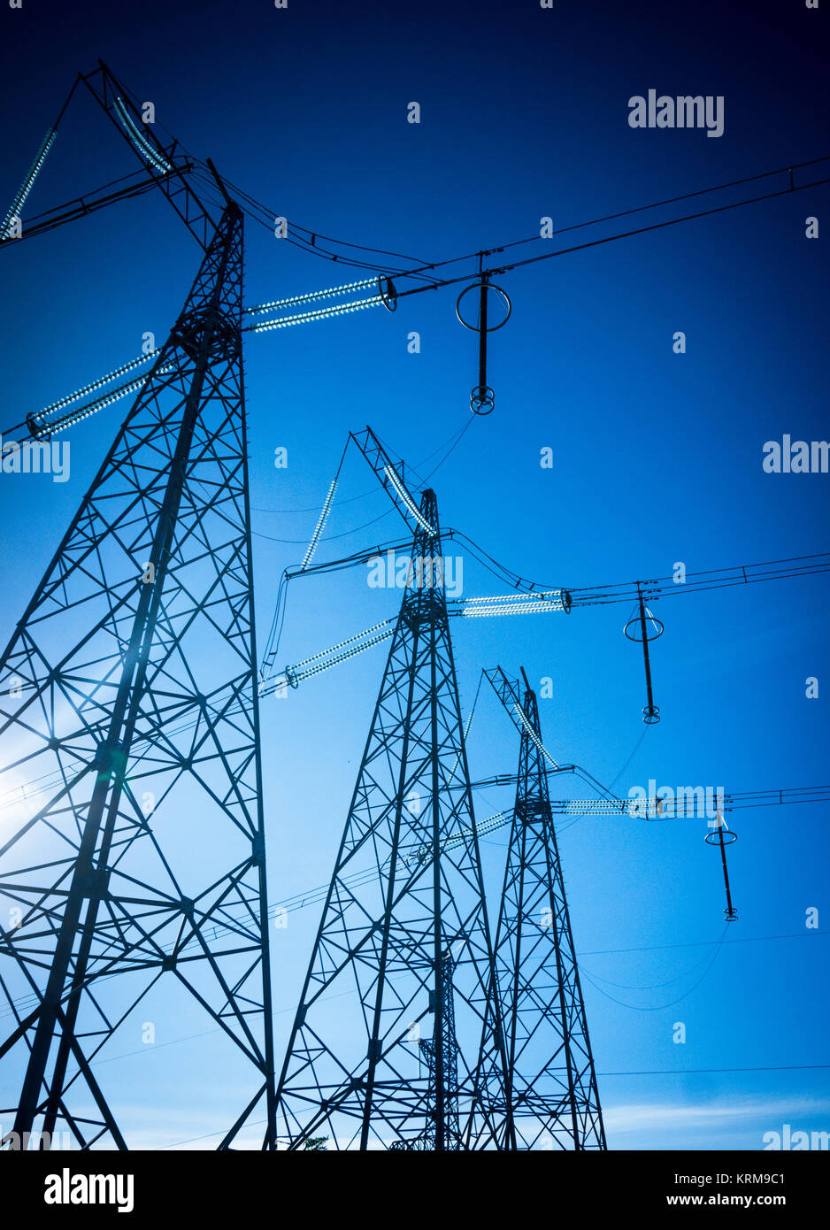 Power Tower. Electricity transmission power lines. Electricity pylon ...