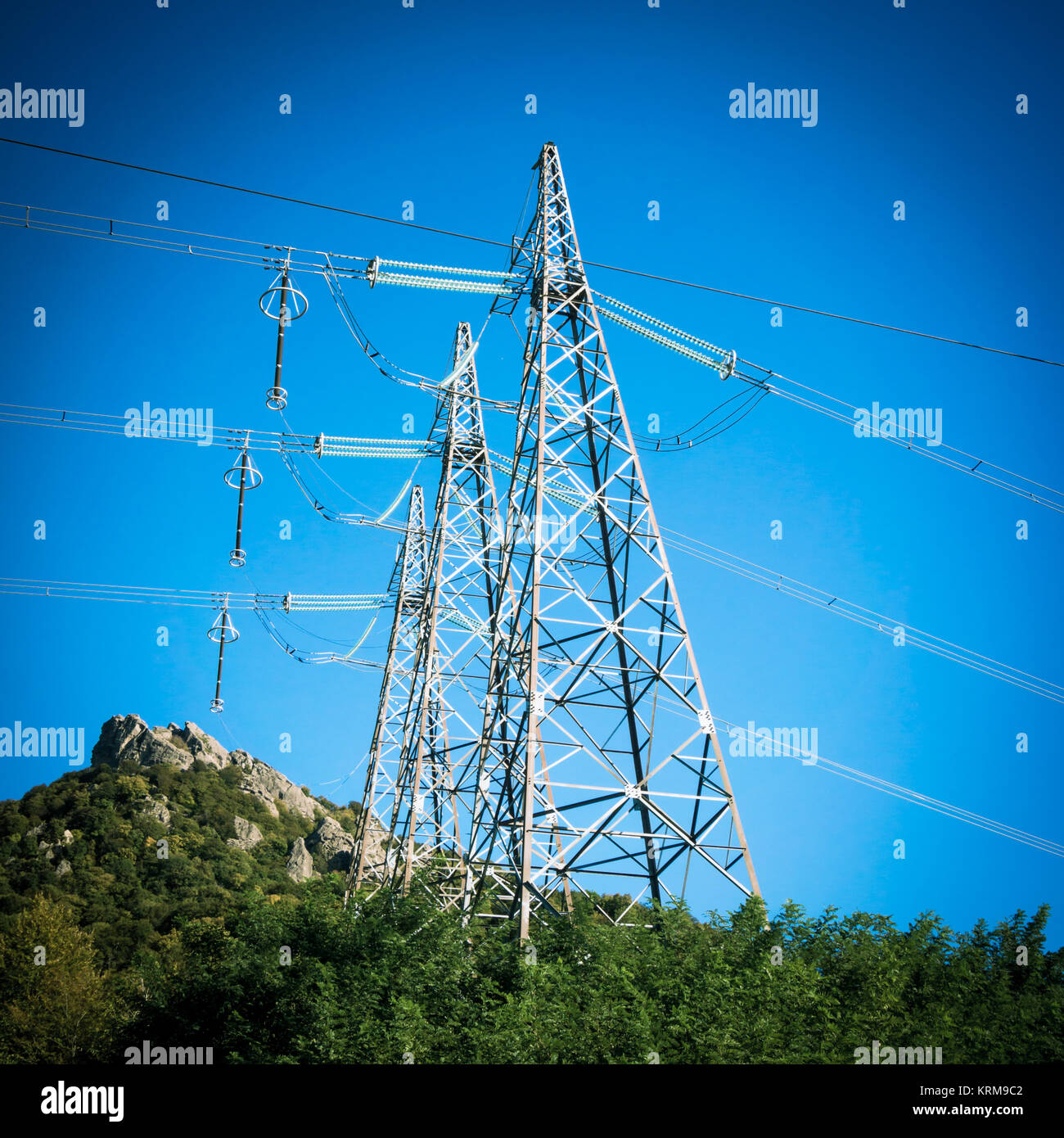 Power Tower. Electricity transmission power lines. Electricity pylon ...