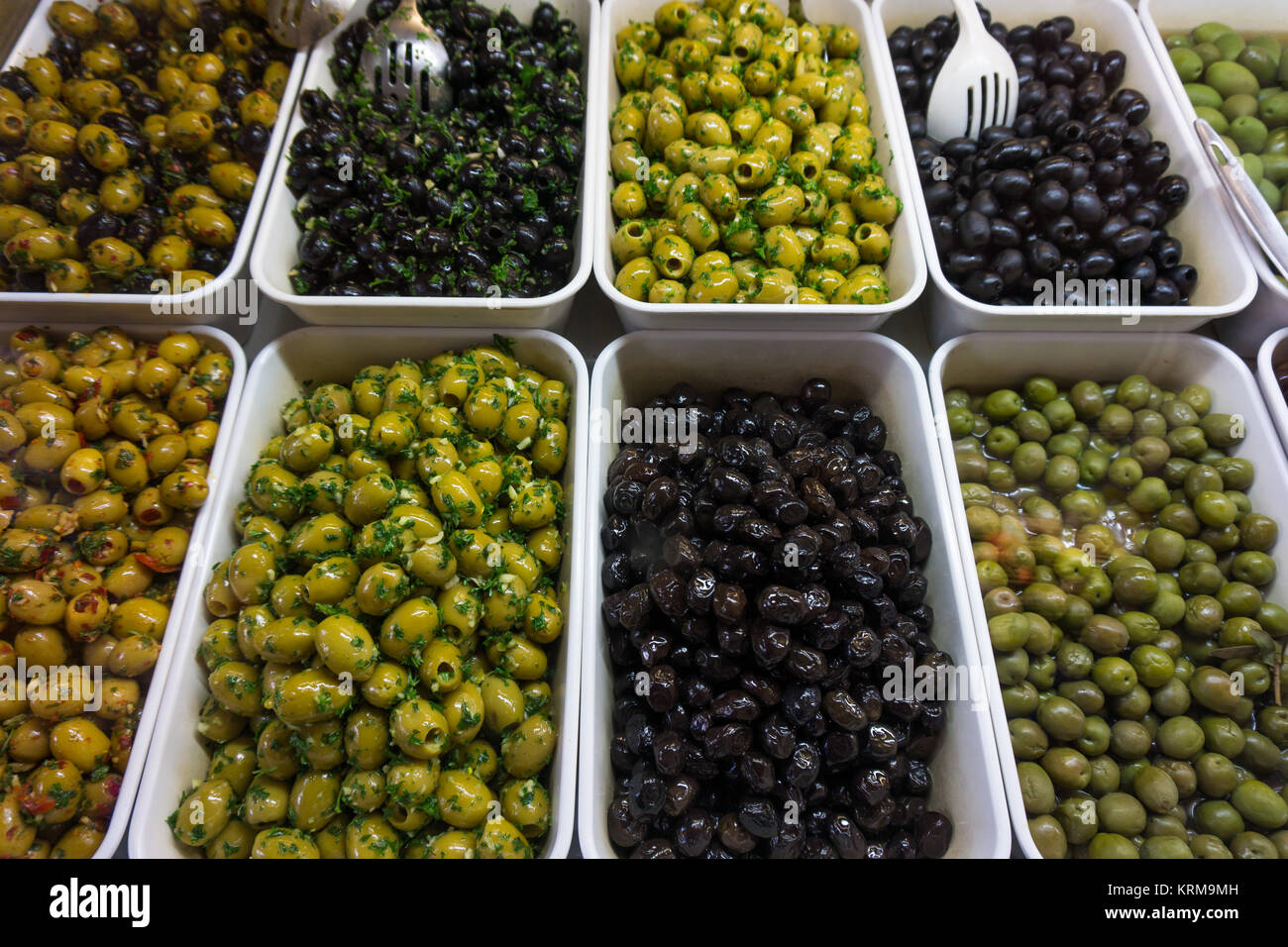various olives for sale at a market Stock Photo - Alamy