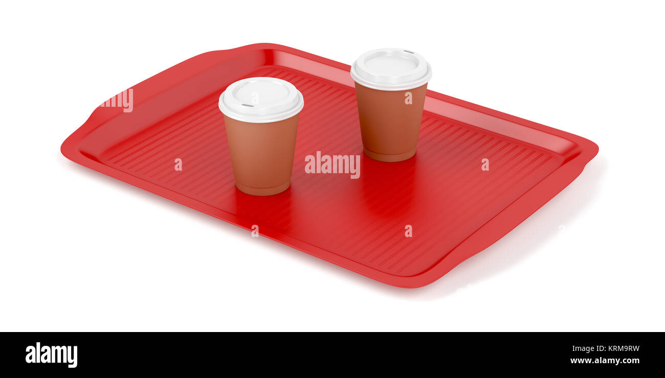 Two cups hot takeaway coffee Cut Out Stock Images & Pictures - Alamy