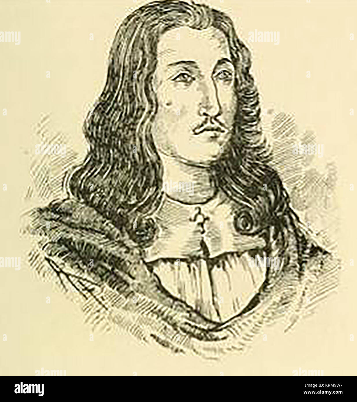 A portrait of Jeremiah Rich, stenographer, Born 1642 UK who invented ...