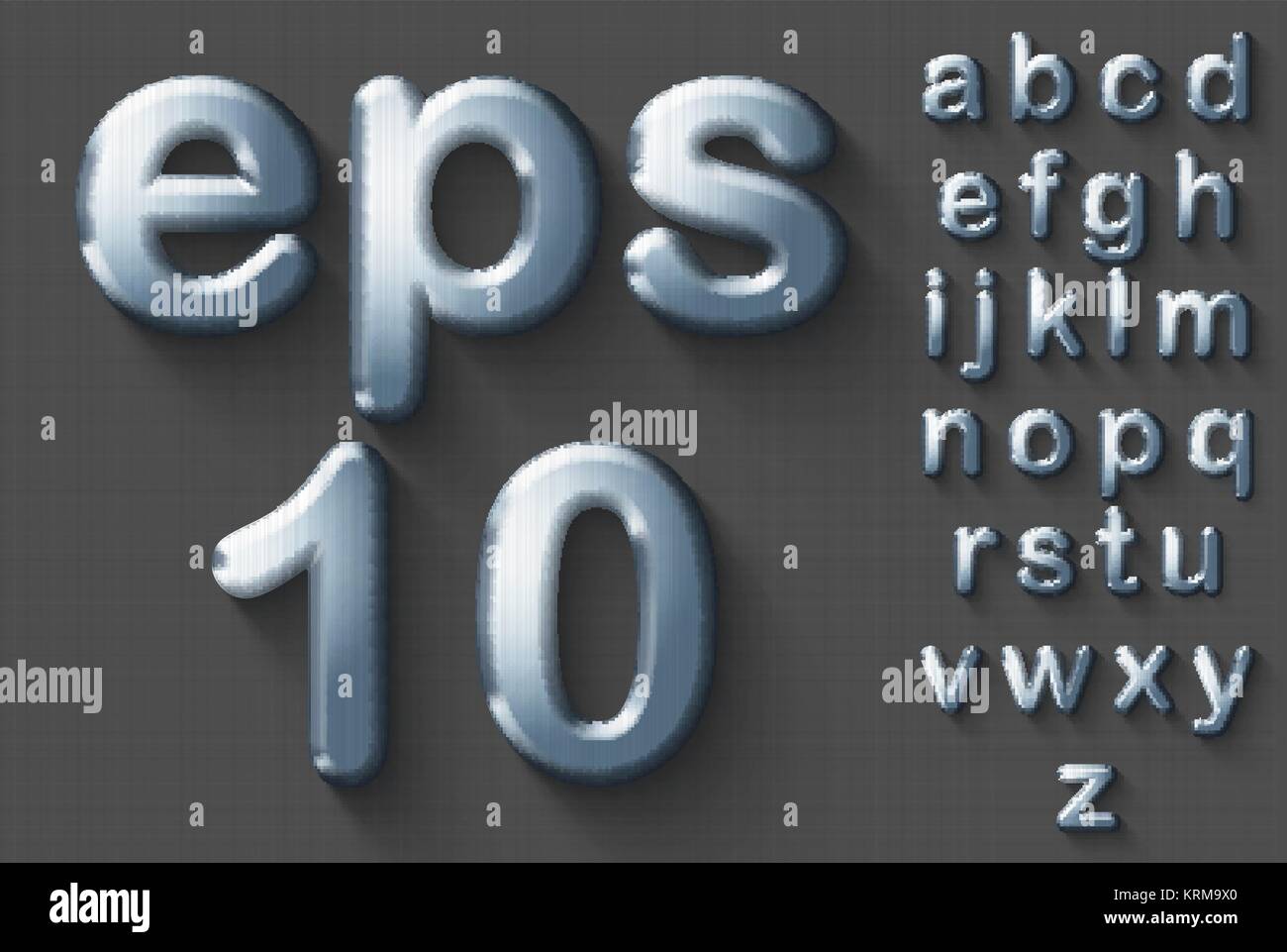 Set of steel 3D lowercase english bold letters Stock Vector Image & Art ...