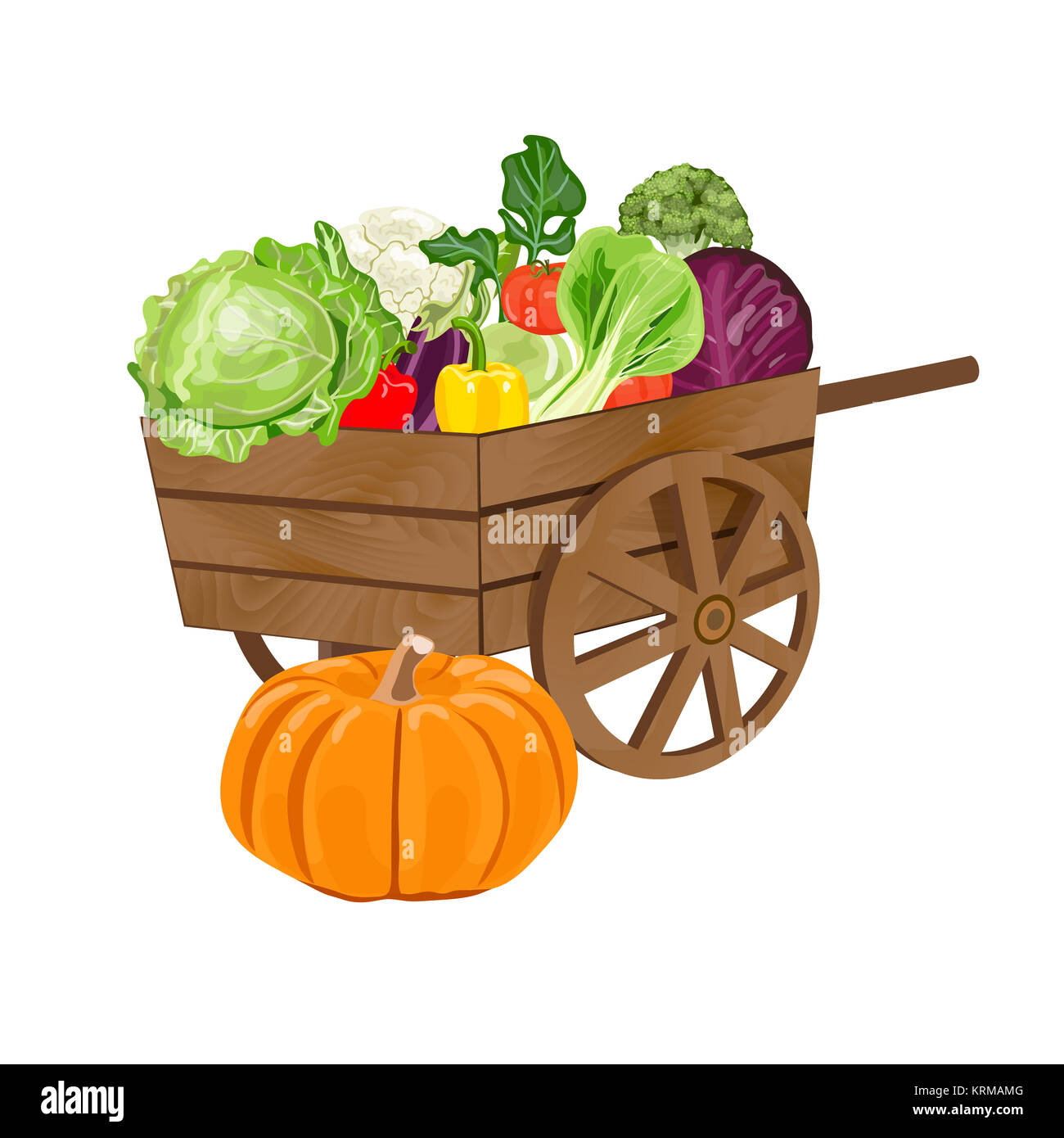 Autumn vegetables wheelbarrow Cut Out Stock Images & Pictures - Alamy