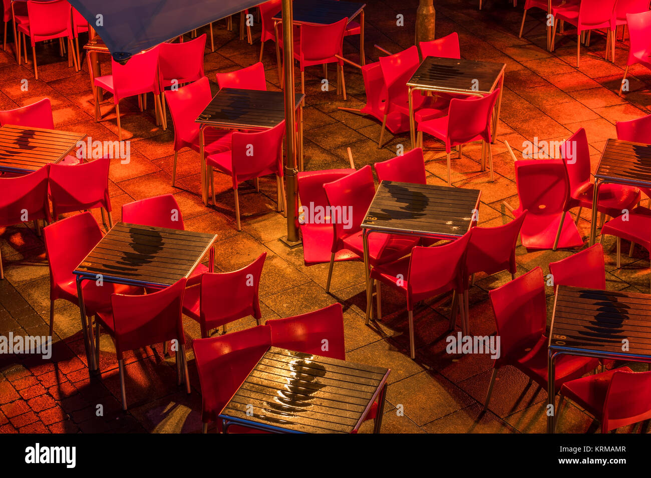 Red chair at the bar Stock Photo - Alamy