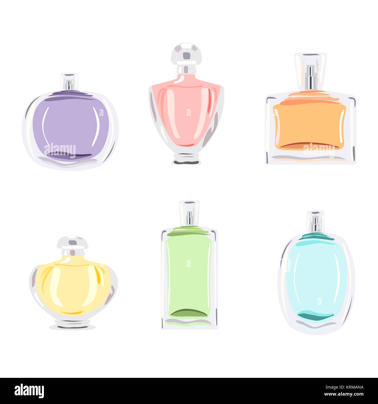 Bottle perfume smell collection Cut Out Stock Images & Pictures - Alamy