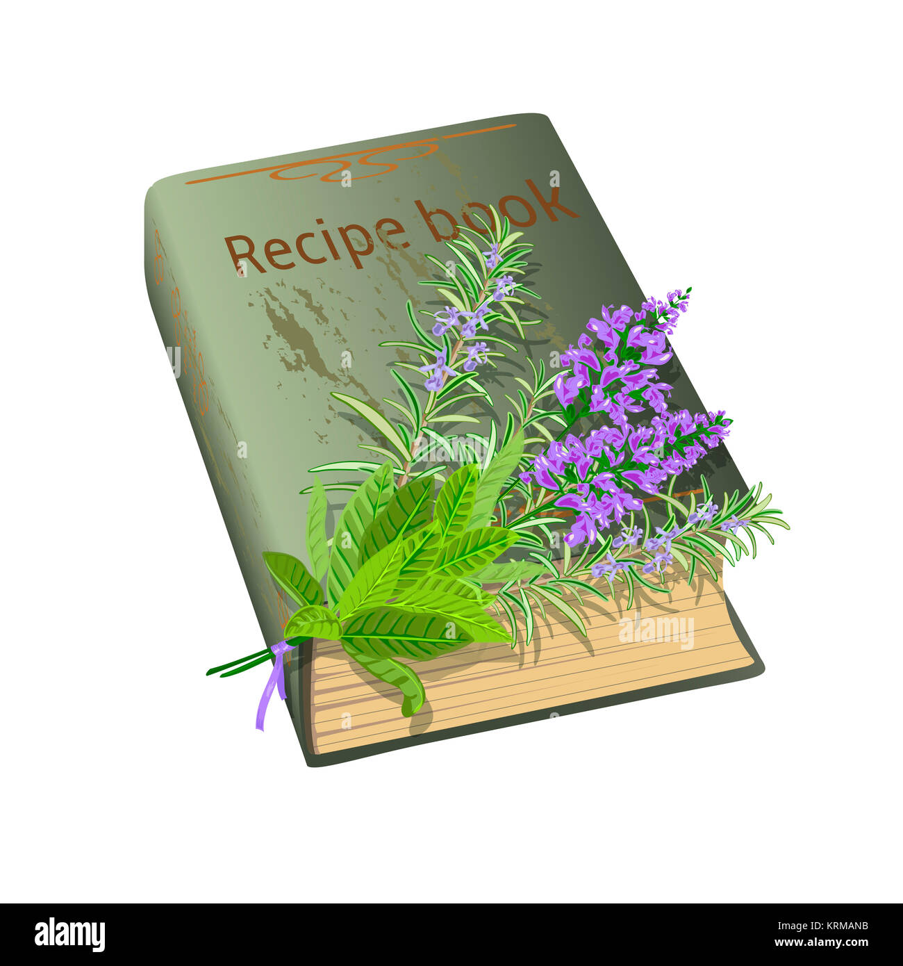 recipe book and flowers Stock Photo - Alamy