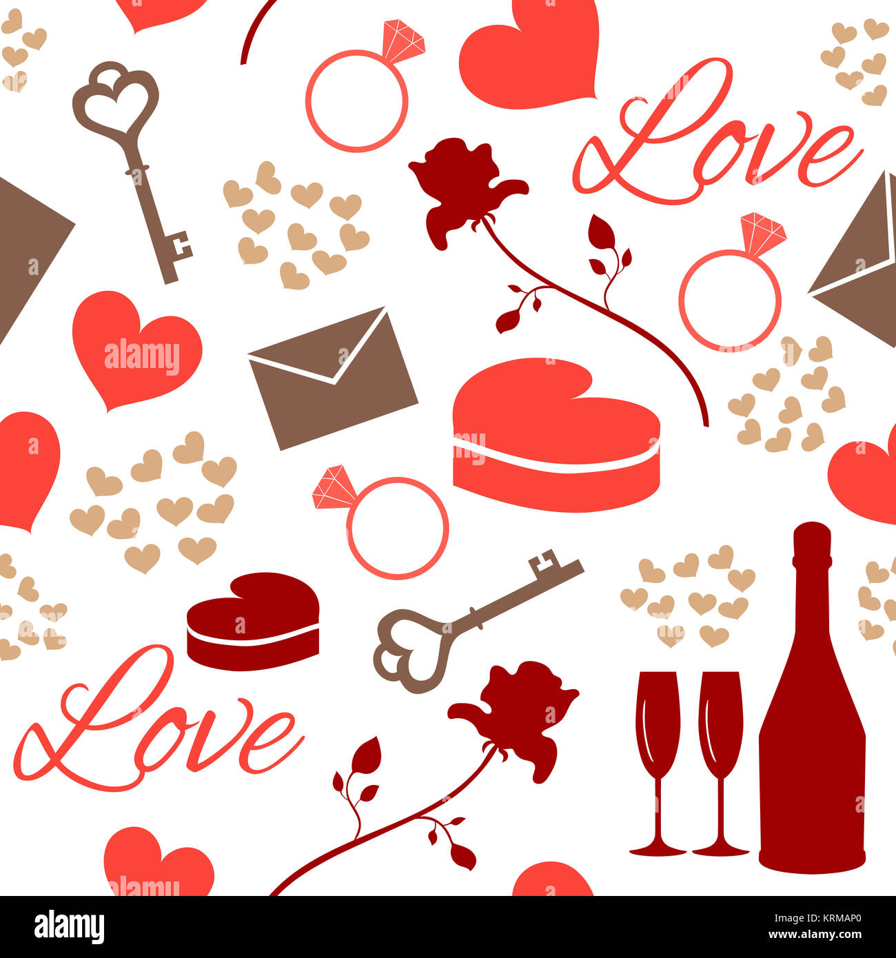 Seamless pattern love theme Stock Photo - Alamy
