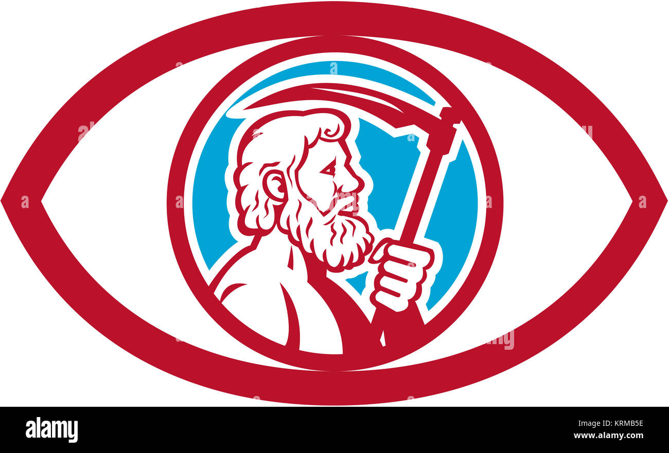 Cronus Holding Scythe Eye Retro Stock Photo - Alamy