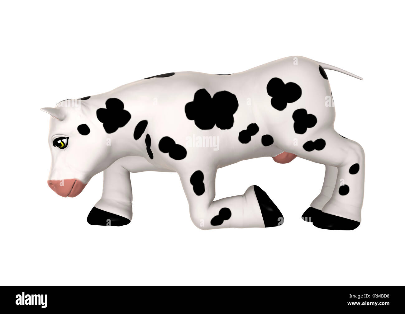 3D Rendering Cow on White Stock Photo - Alamy