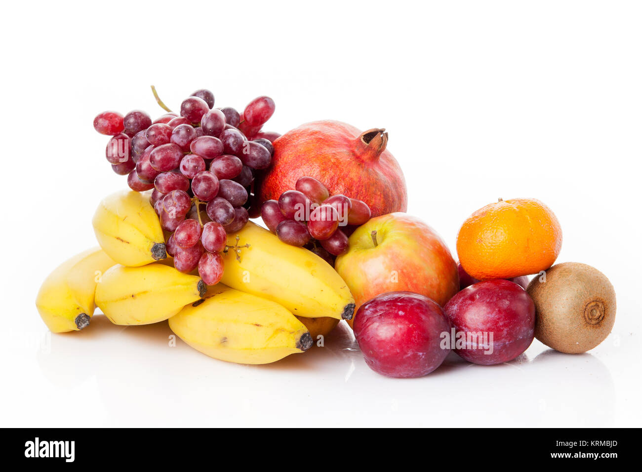 Fresh fruits isolated on a white . Set of different fresh fruits Stock ...