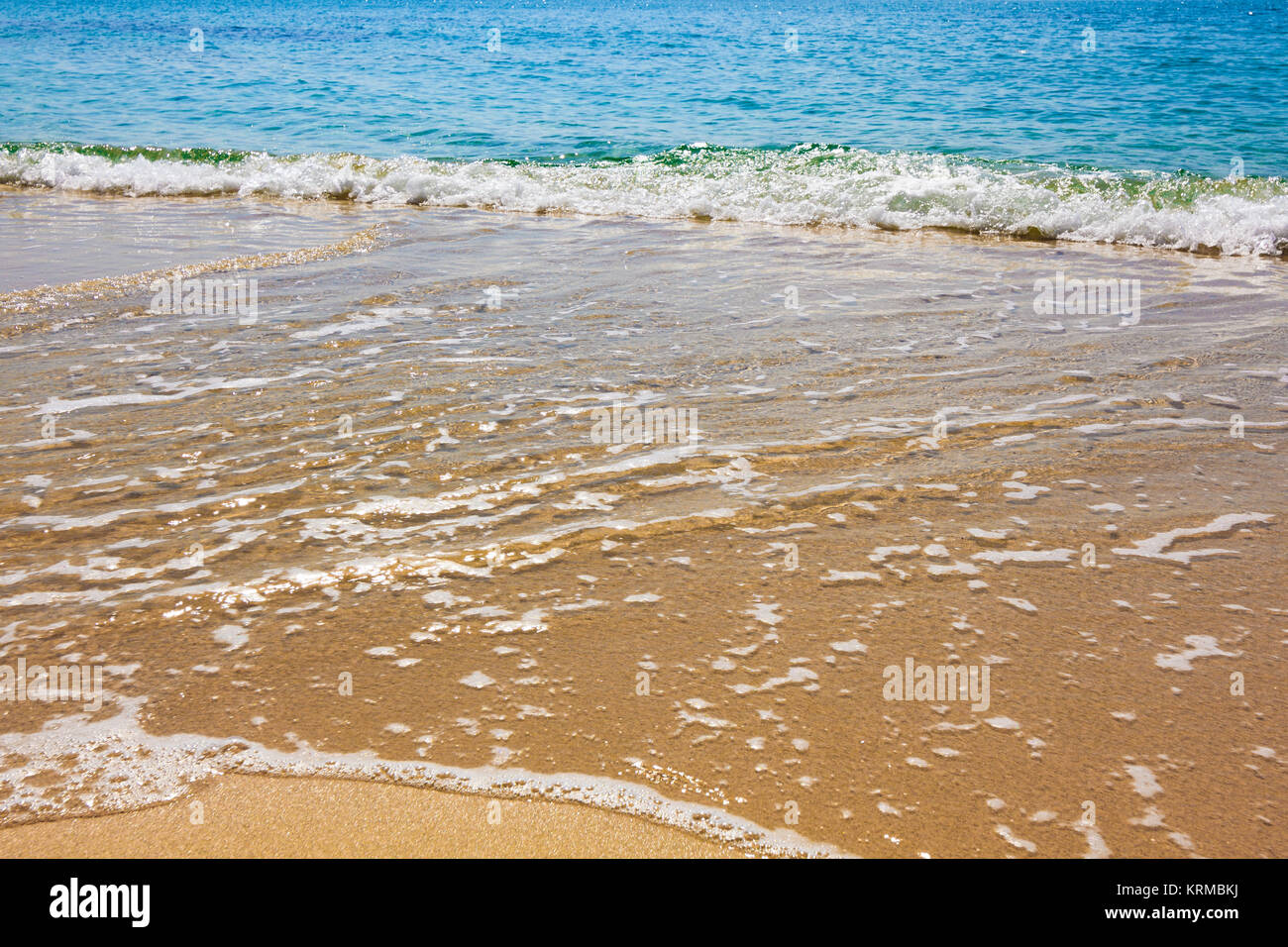 Blue Ocean Wave On Sandy Beach. Sand beach and tropical sea Stock Photo ...
