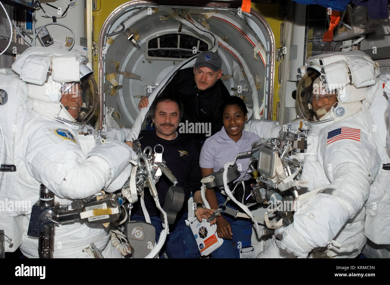 STS-121 ISS-13 EVA-2 preparations in the Quest airlock Stock Photo - Alamy