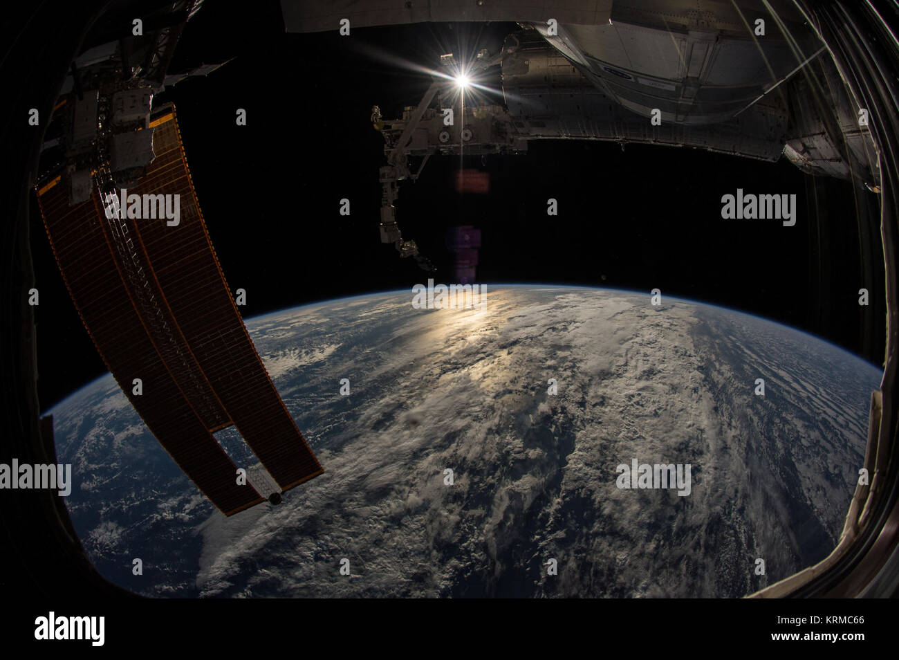 ISS-46 International Space Station over the South Pacific Stock Photo ...