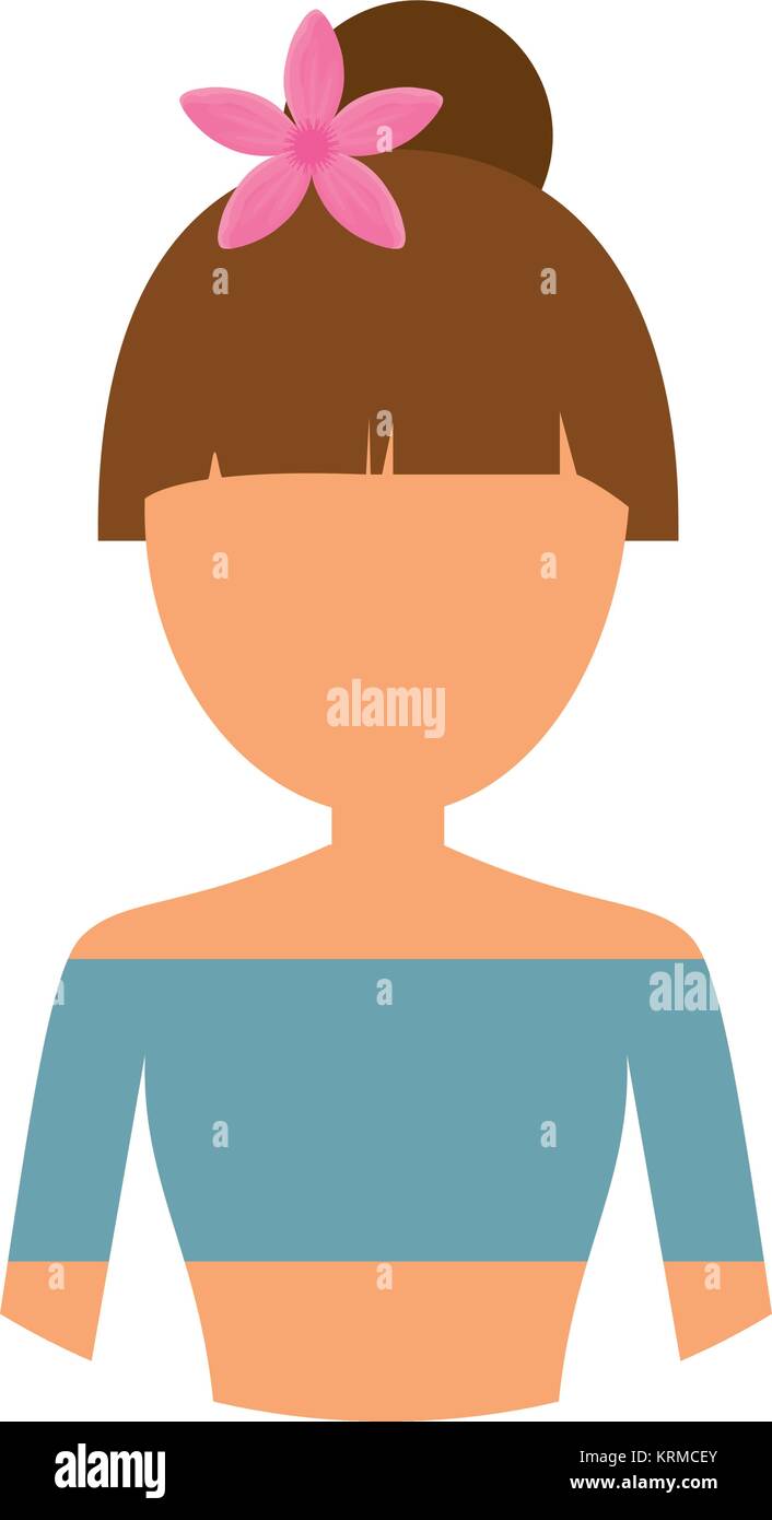 woman with bun hairstyle vector illustration Stock Vector Image & Art ...