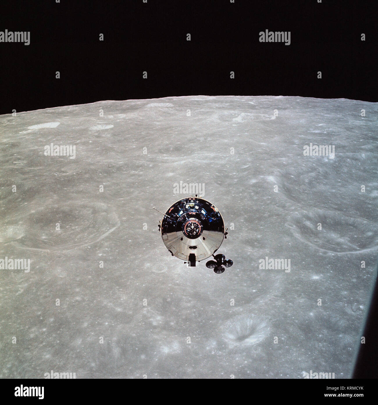 The Apollo 10 Command and Service Modules are photographed from the ...