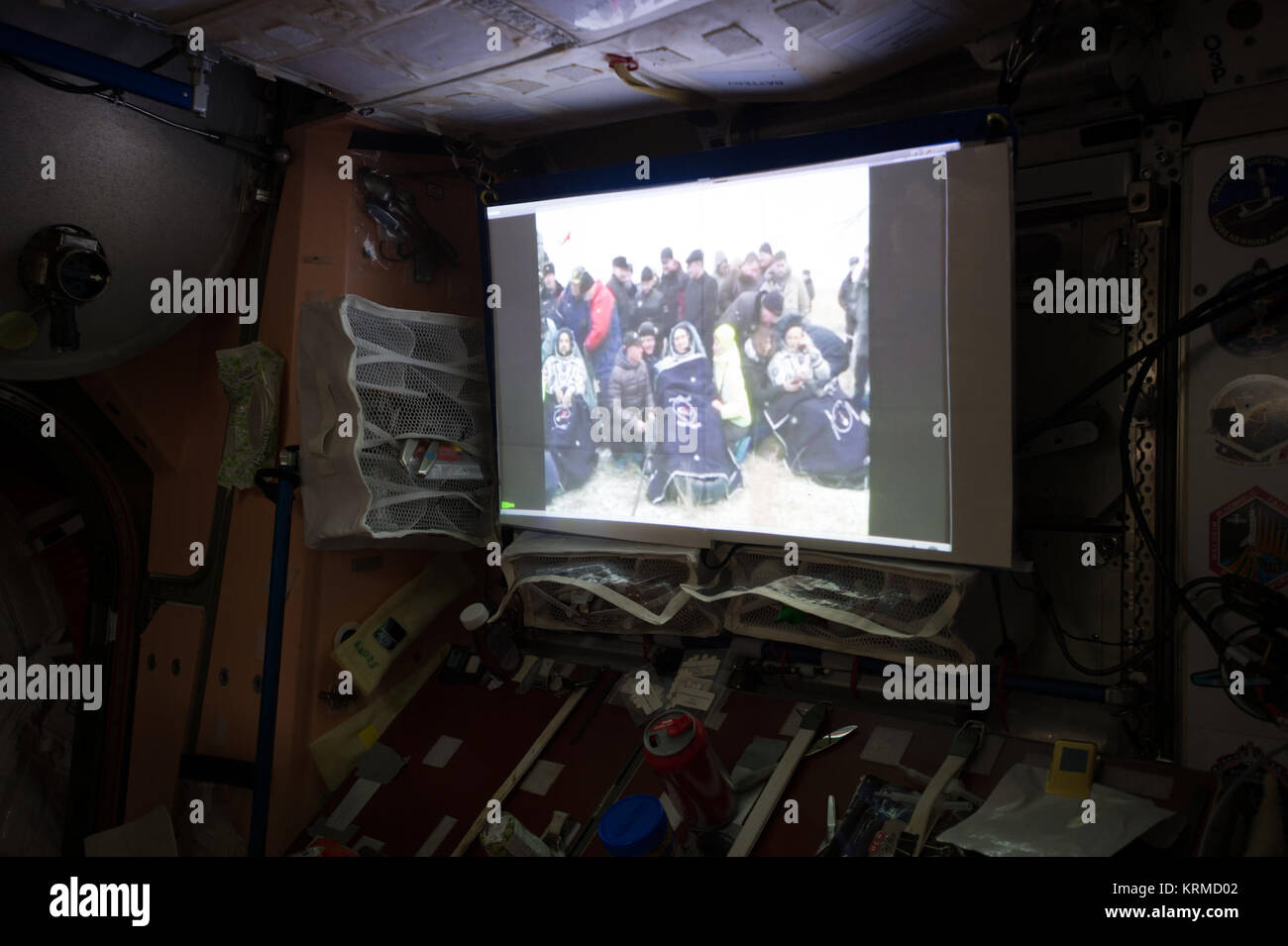 ISS-47 NASA TV in the Unity module Stock Photo - Alamy