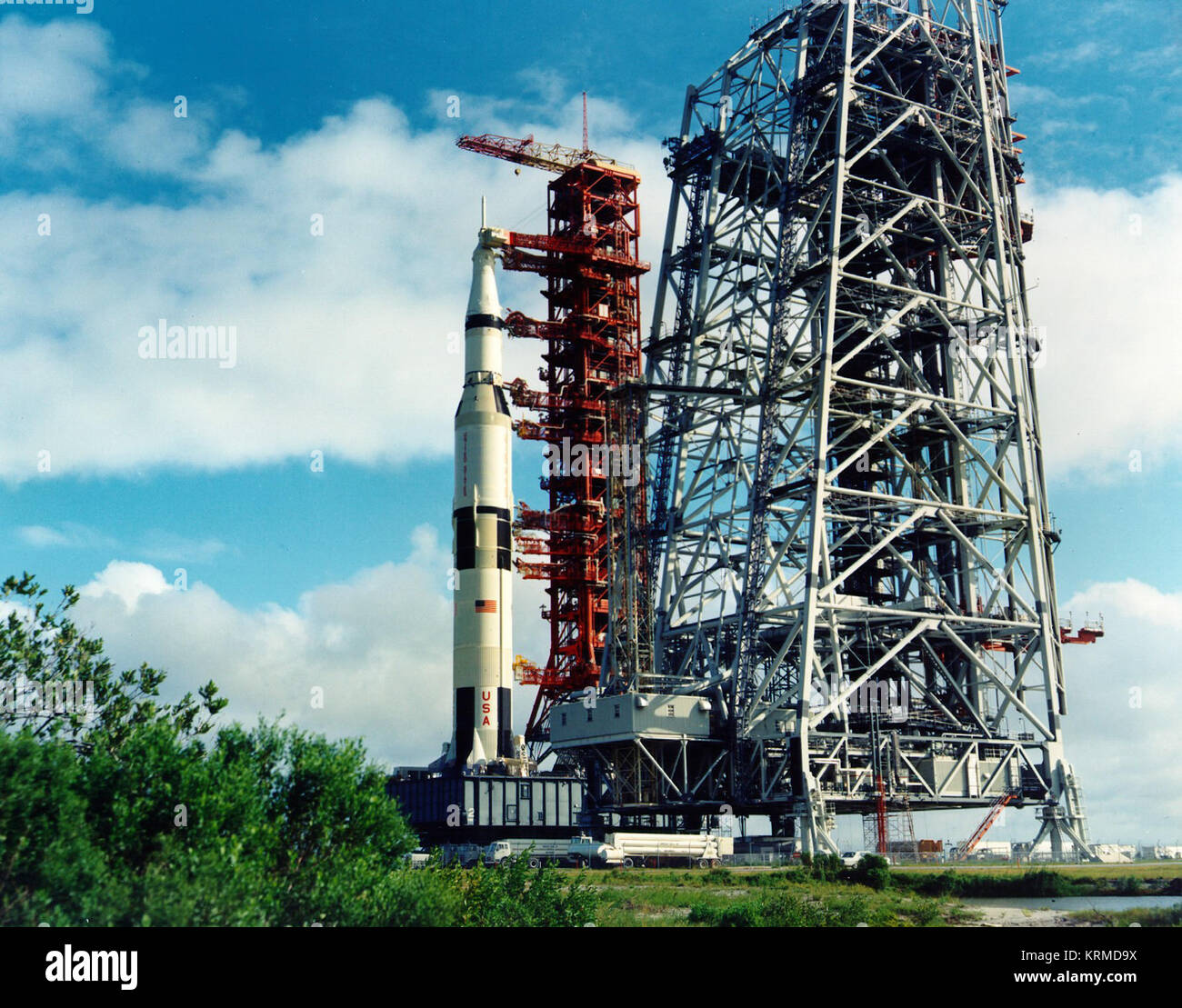 Apollo 12 Saturn V rollout past the Mobile Service Structure (MSS Stock ...