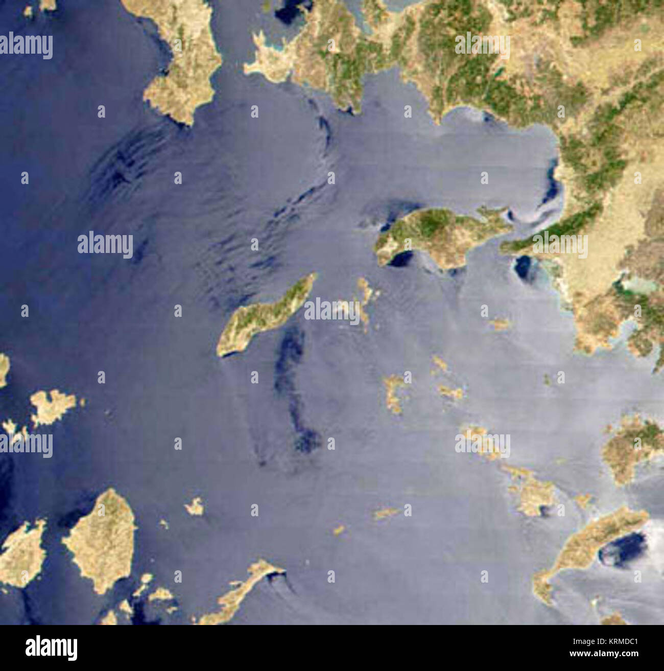 Icarian Sea satellite picture Stock Photo - Alamy