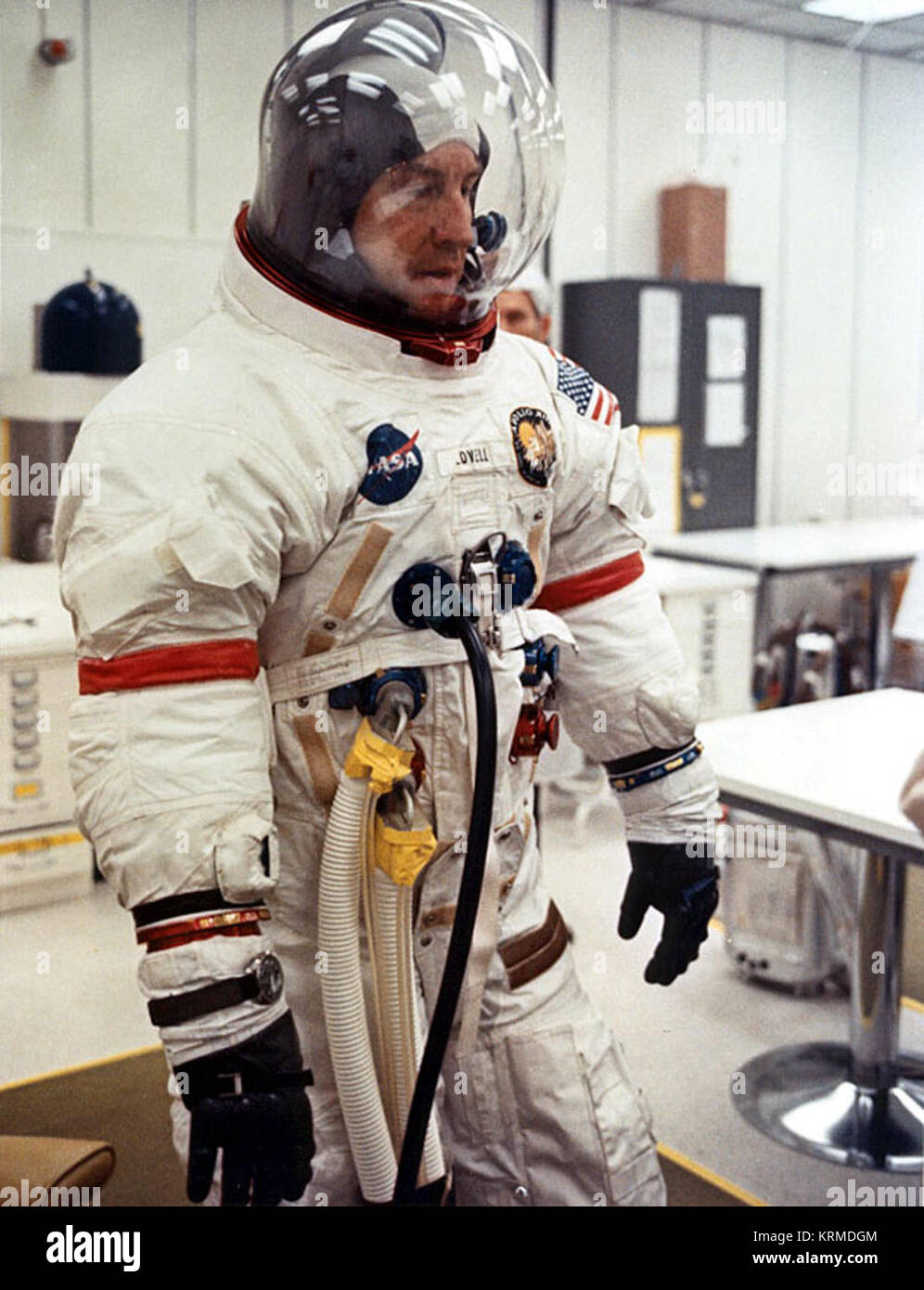 Jim Lovell during suit-up on launch day Stock Photo - Alamy