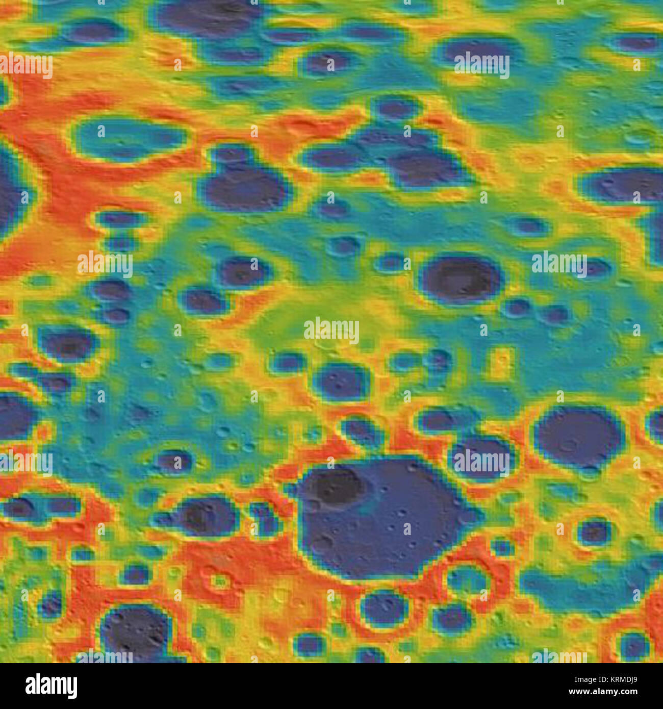 Coulomb-Sarton basin GRAIL gravity Stock Photo - Alamy