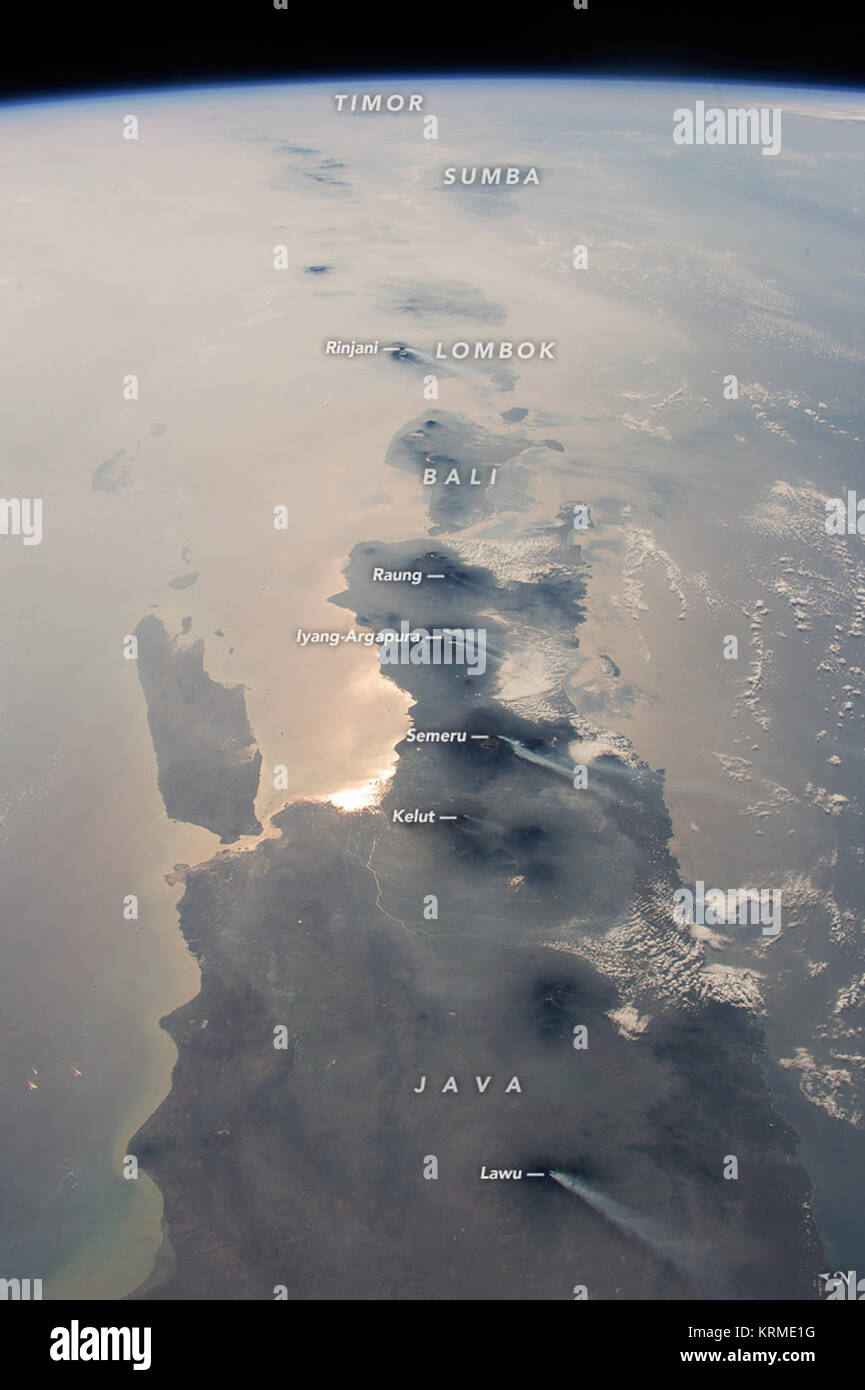 East Indonesia Island Chain from ISS Stock Photo - Alamy