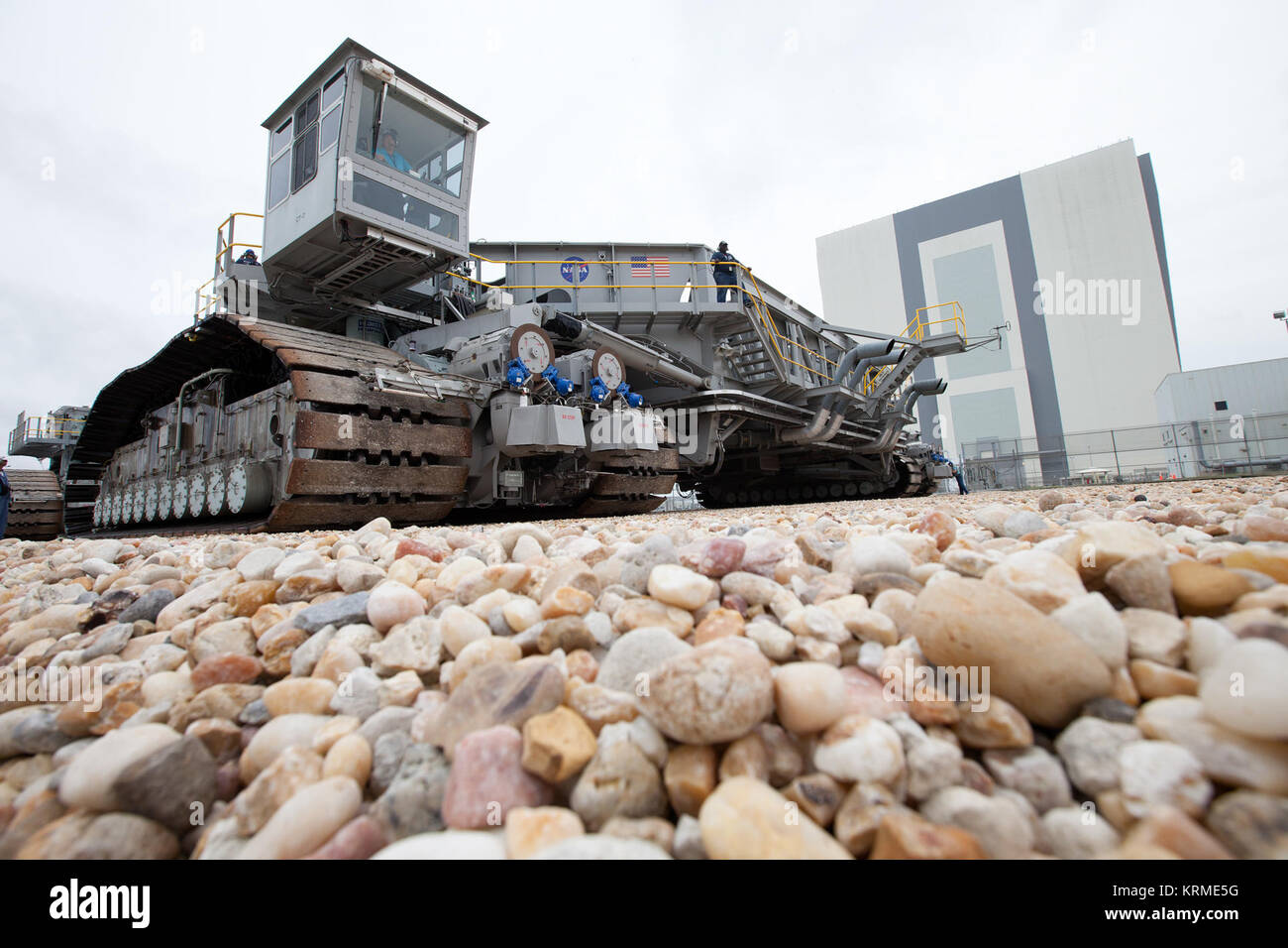 Crawler Transport 2 on the Crawlerway and near VAB. Crawler-transporter ...