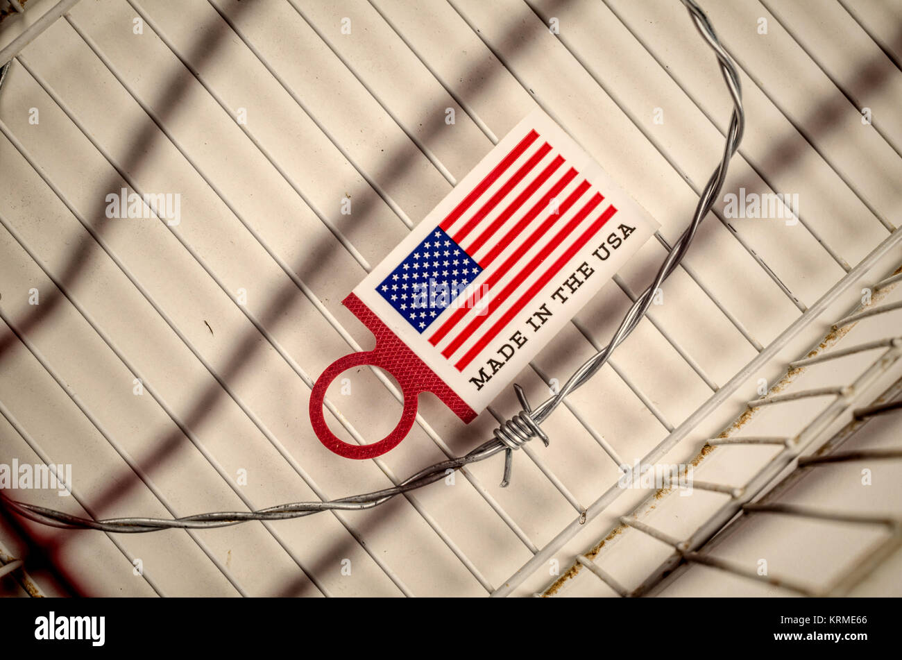 Barbed wire in a prison cell, a freedom of expression concept Stock ...