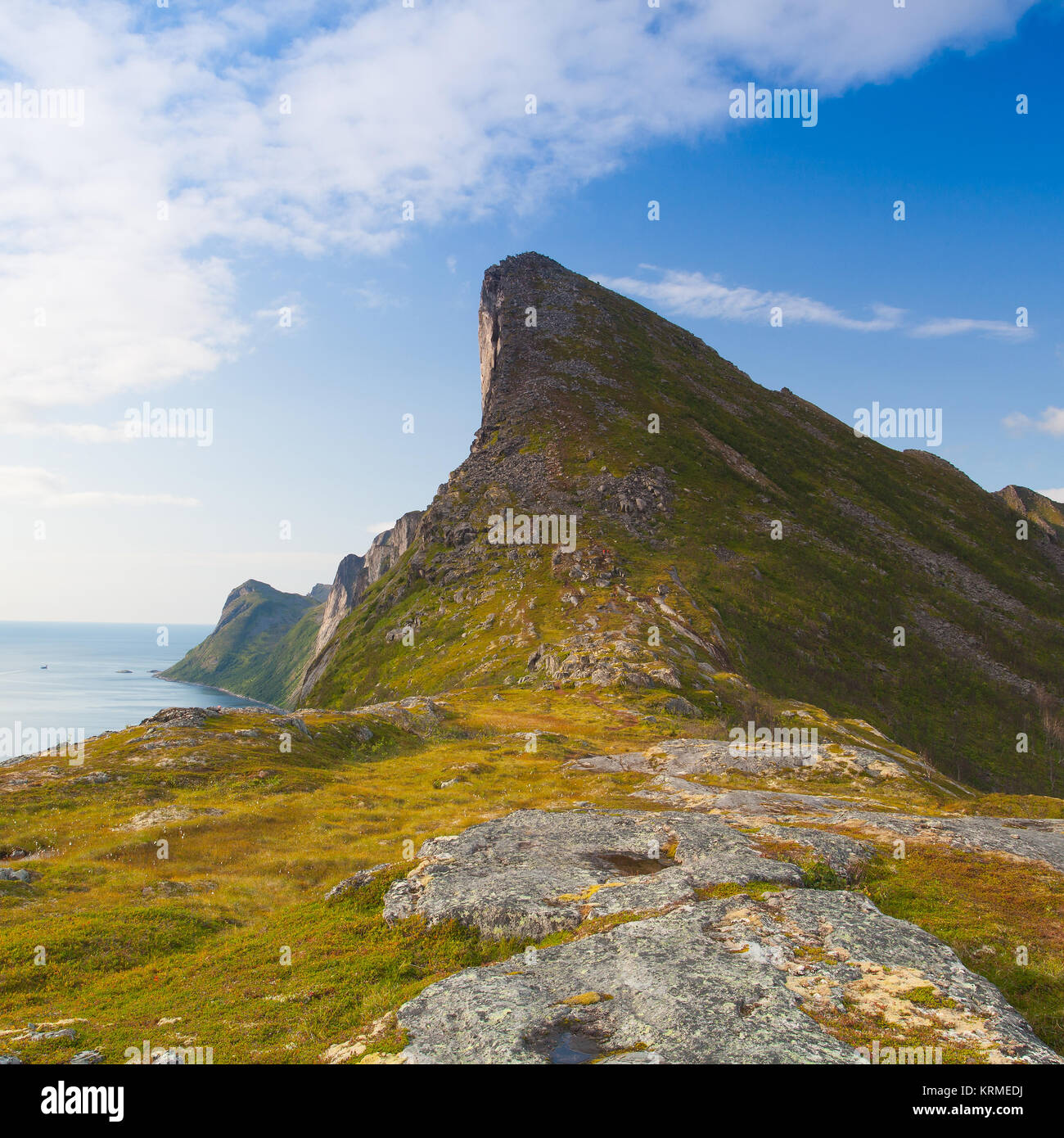 View on Segla mountain at sunset, Senja island, Norway Stock Photo - Alamy