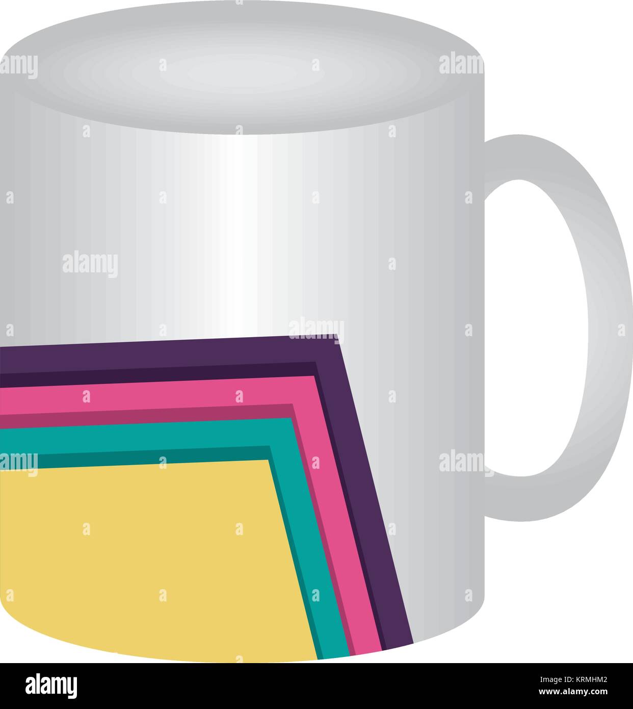 mug with lines colored vector illustration Stock Vector Image & Art - Alamy