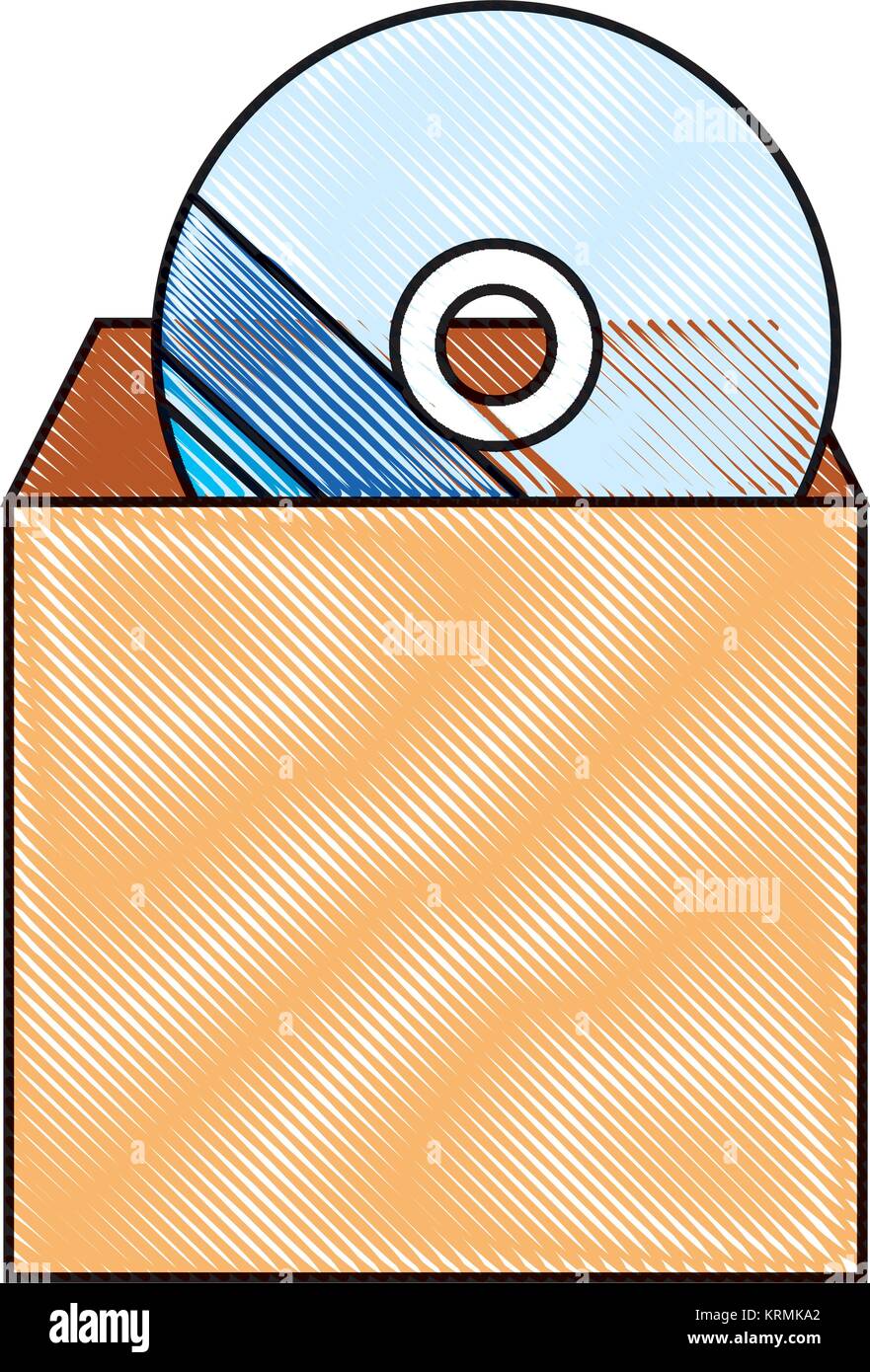 compact disc with blue lines vector illustration Stock Vector Image ...